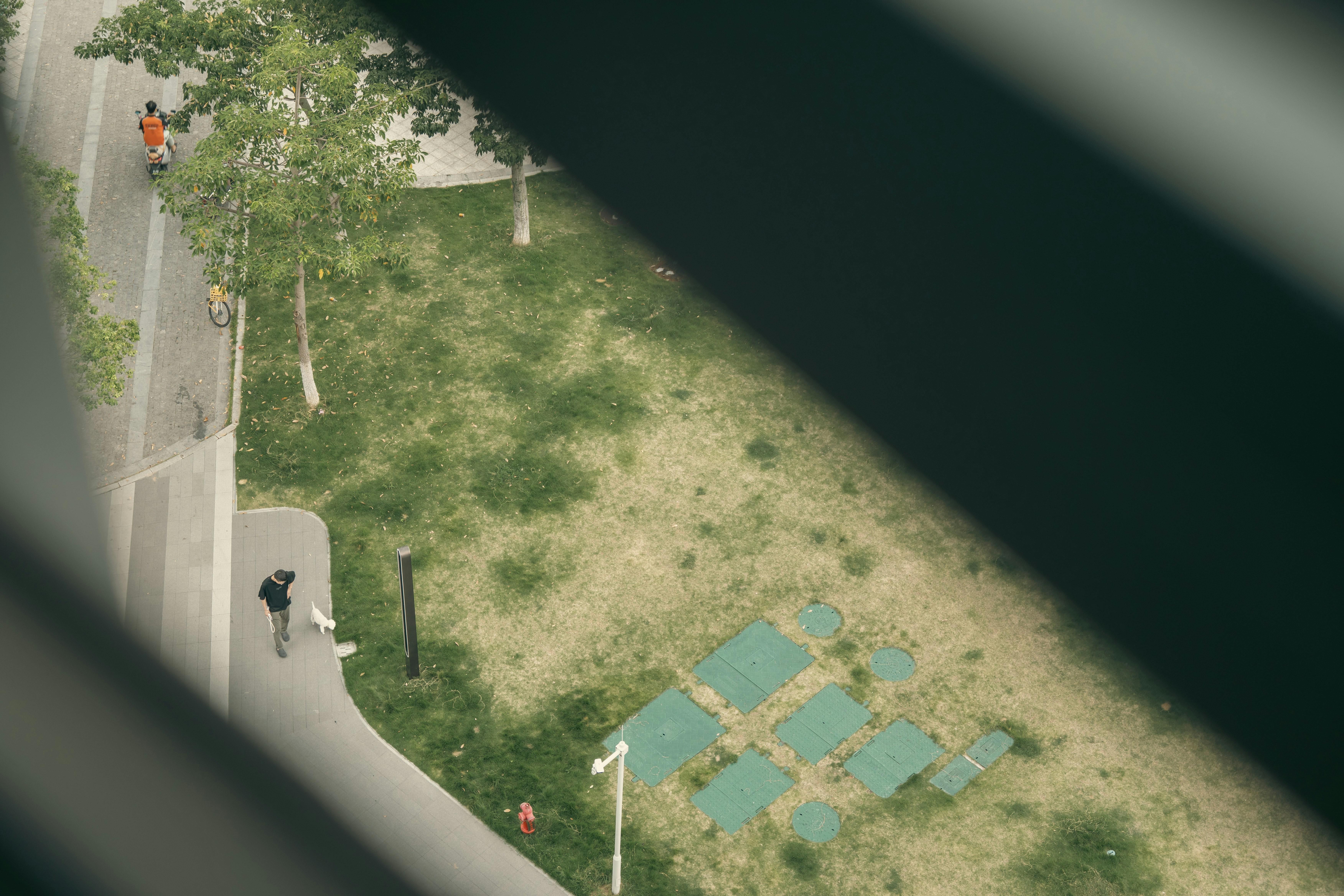 Aerial Playground: Geometric Patterns and Rooftop Angles