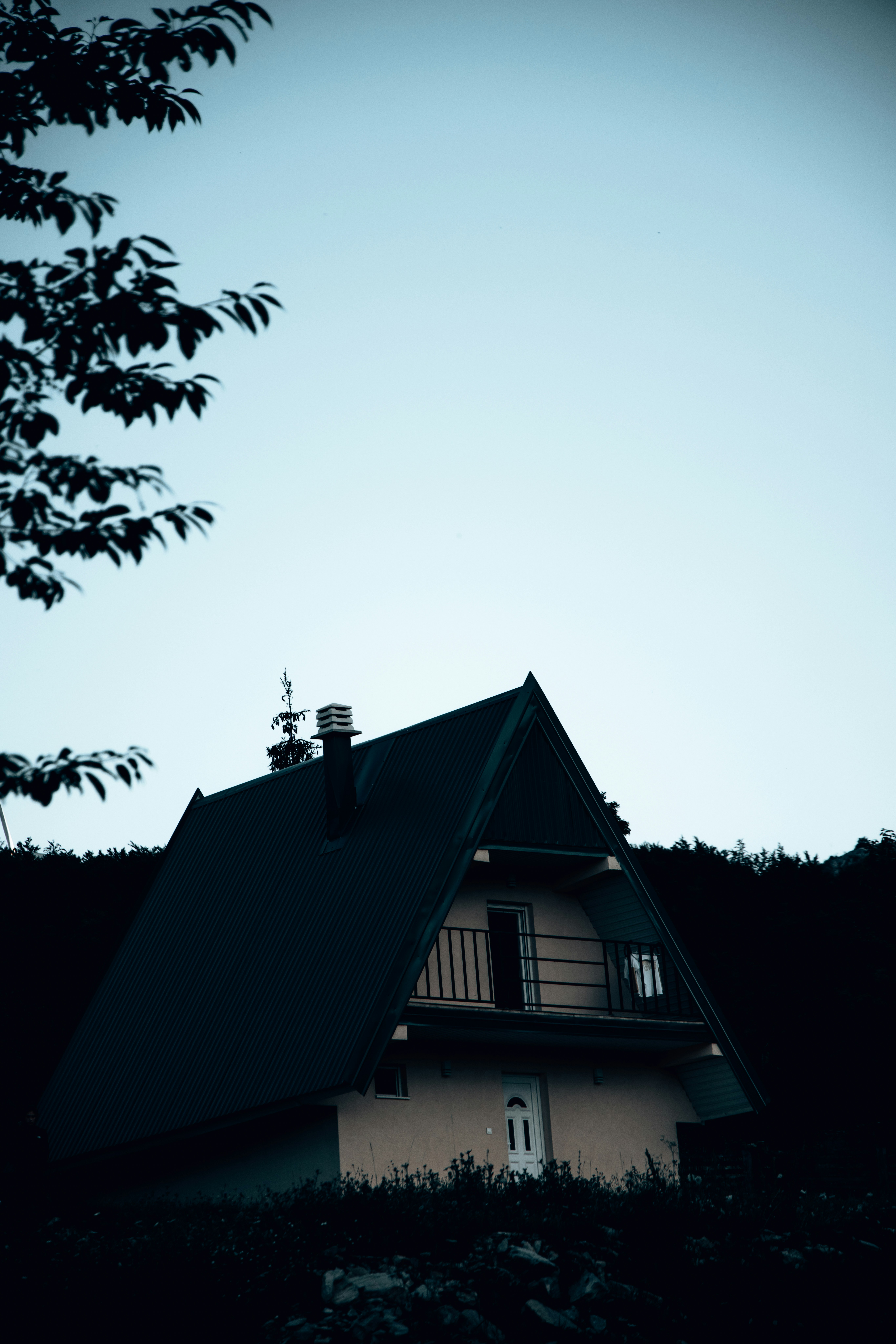 A Quiet A-frame Retreat at Dusk