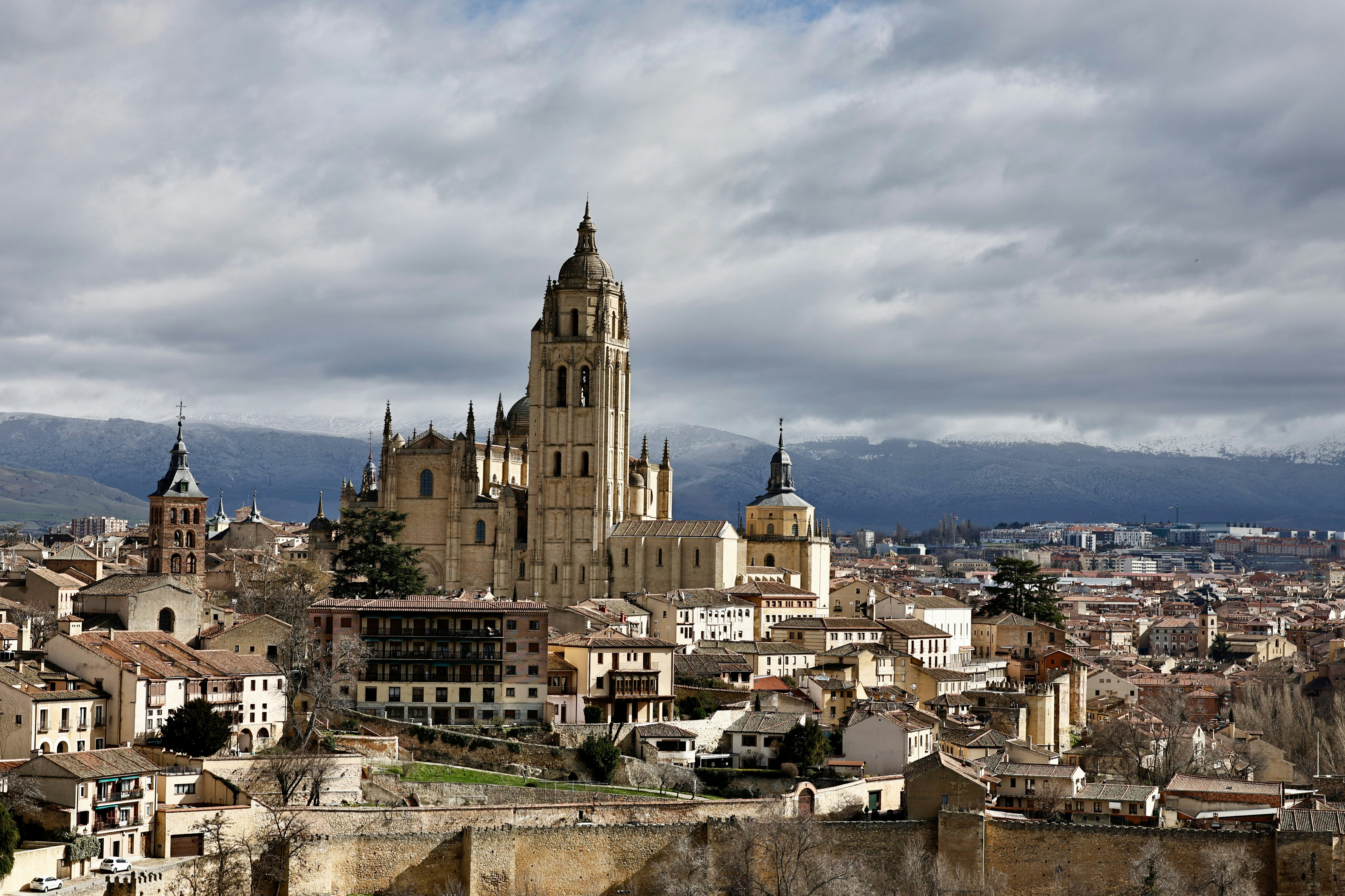Gothic Cathedral Crowned Townscape