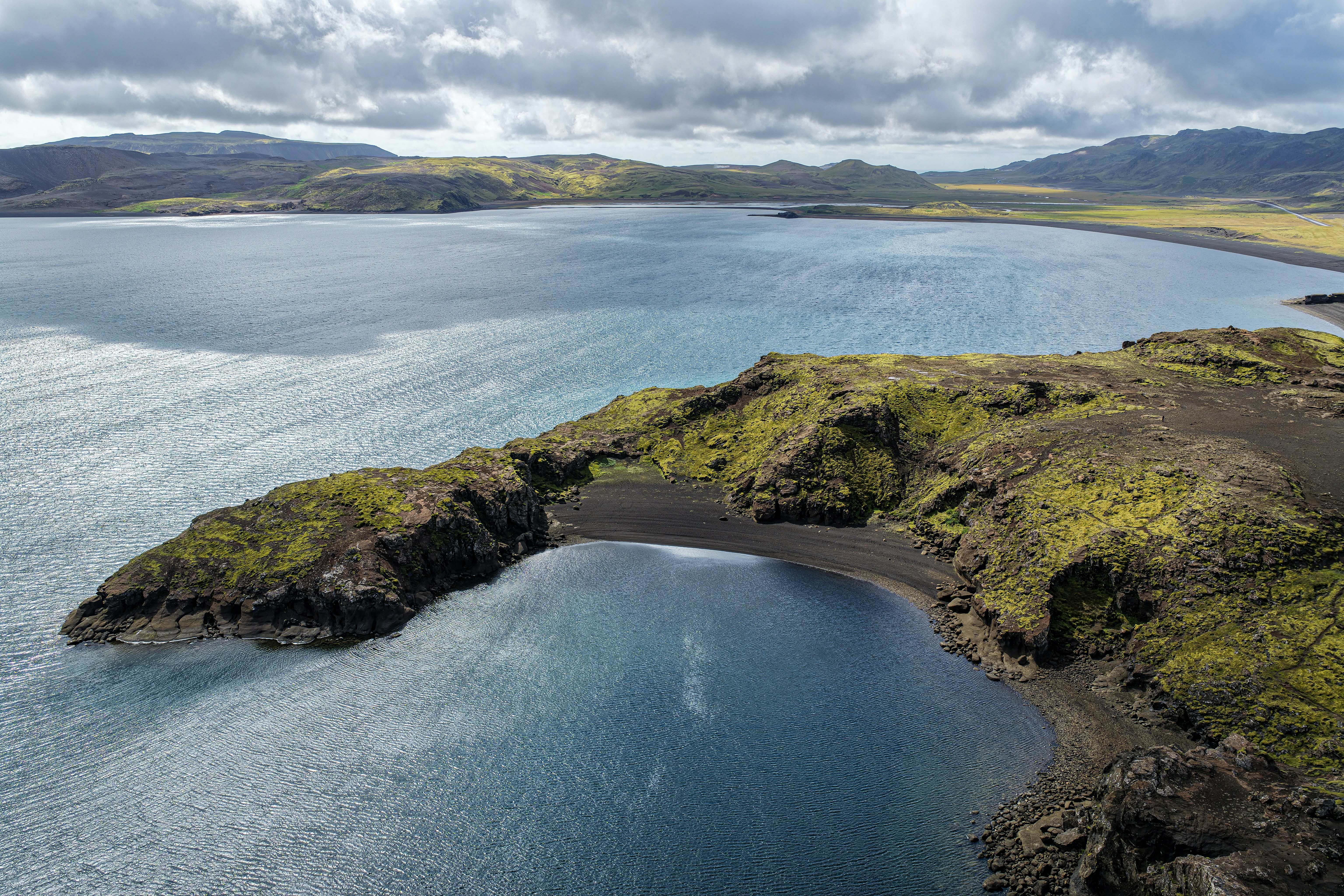 Lava-brown Coastline Carved into the Sea
