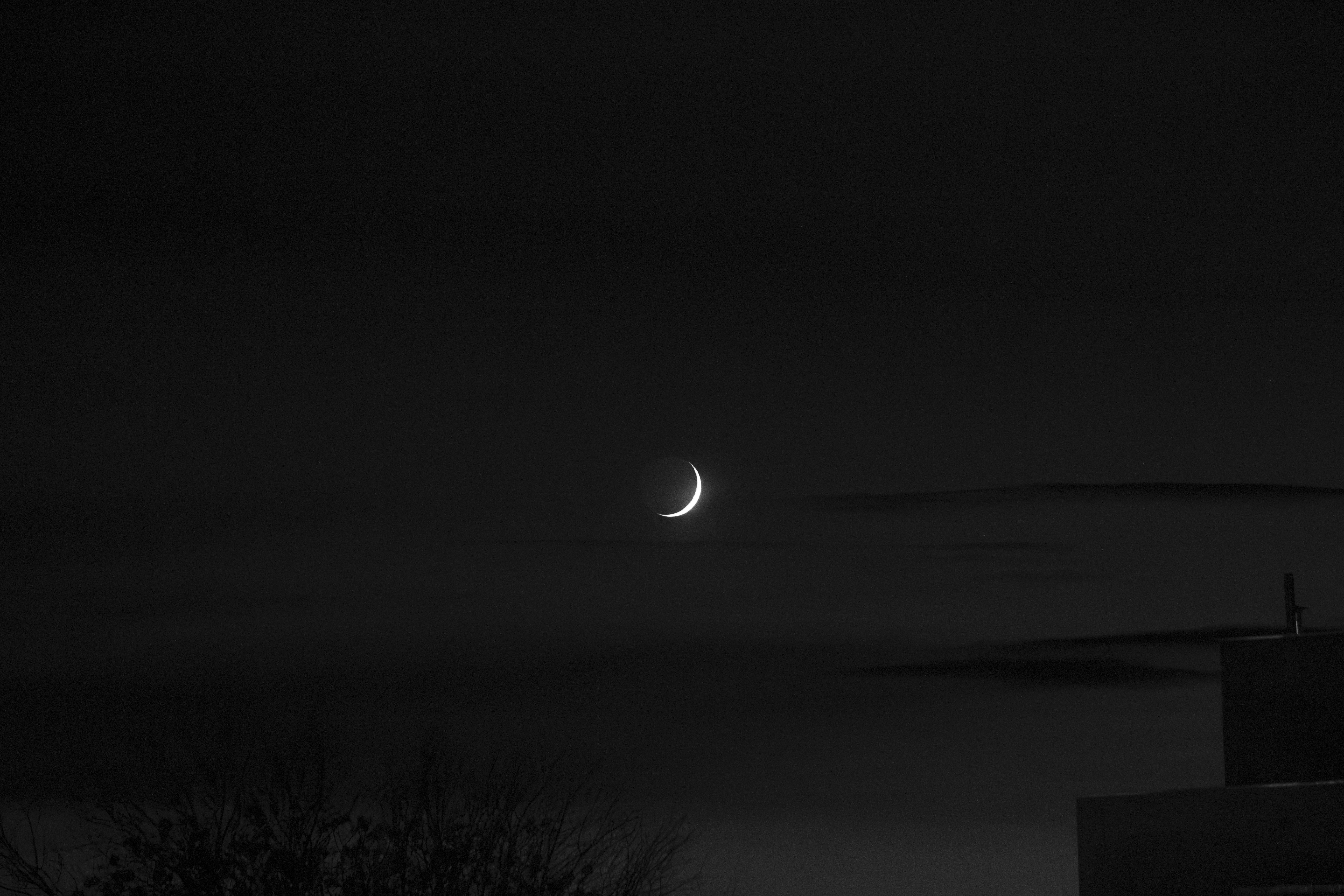 Crescent Over Quiet Rooftops