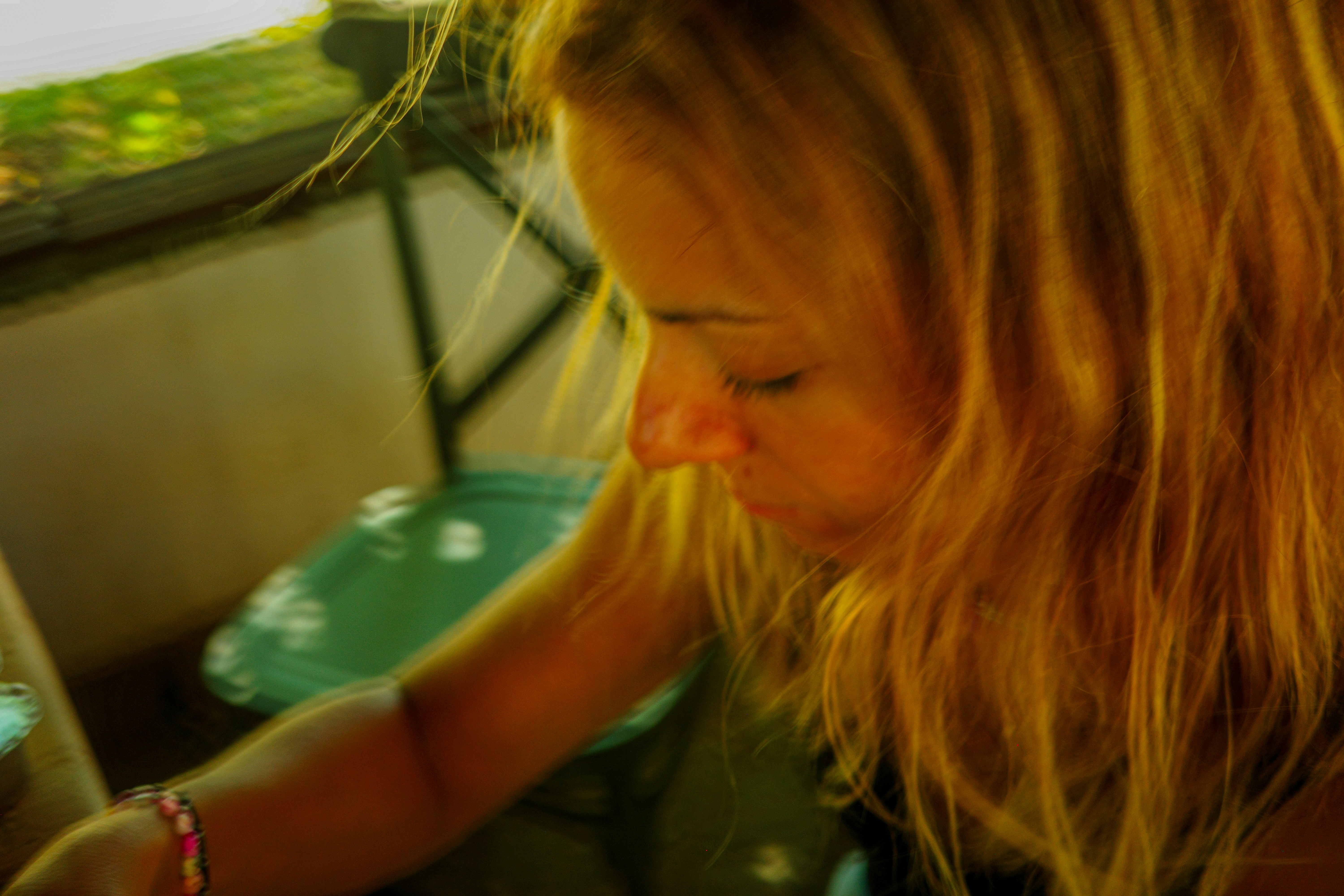 Soft Focus Portrait: A Warm Hidden Moment