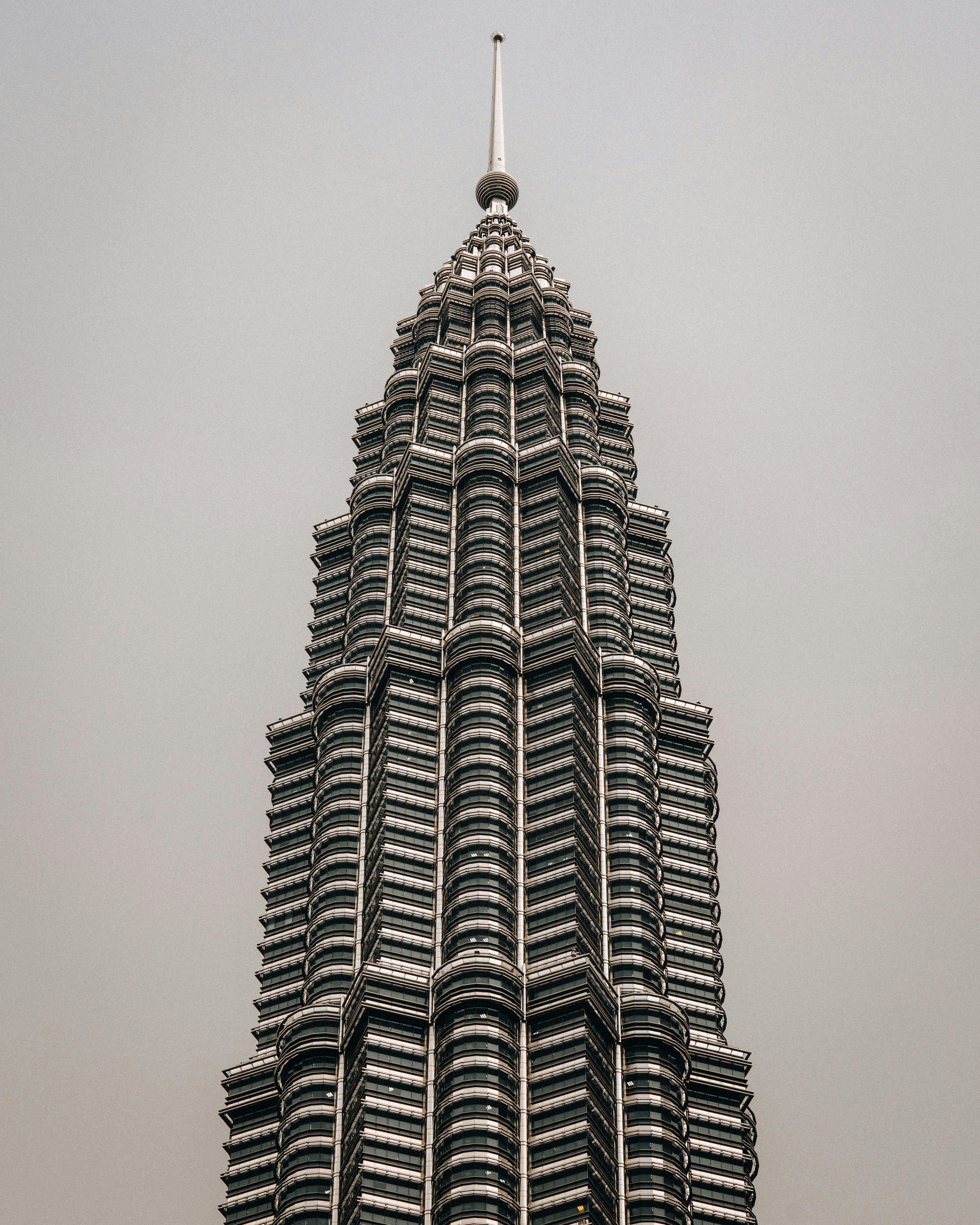Emerald Spire: The Petronas Tower in Monochrome Majesty