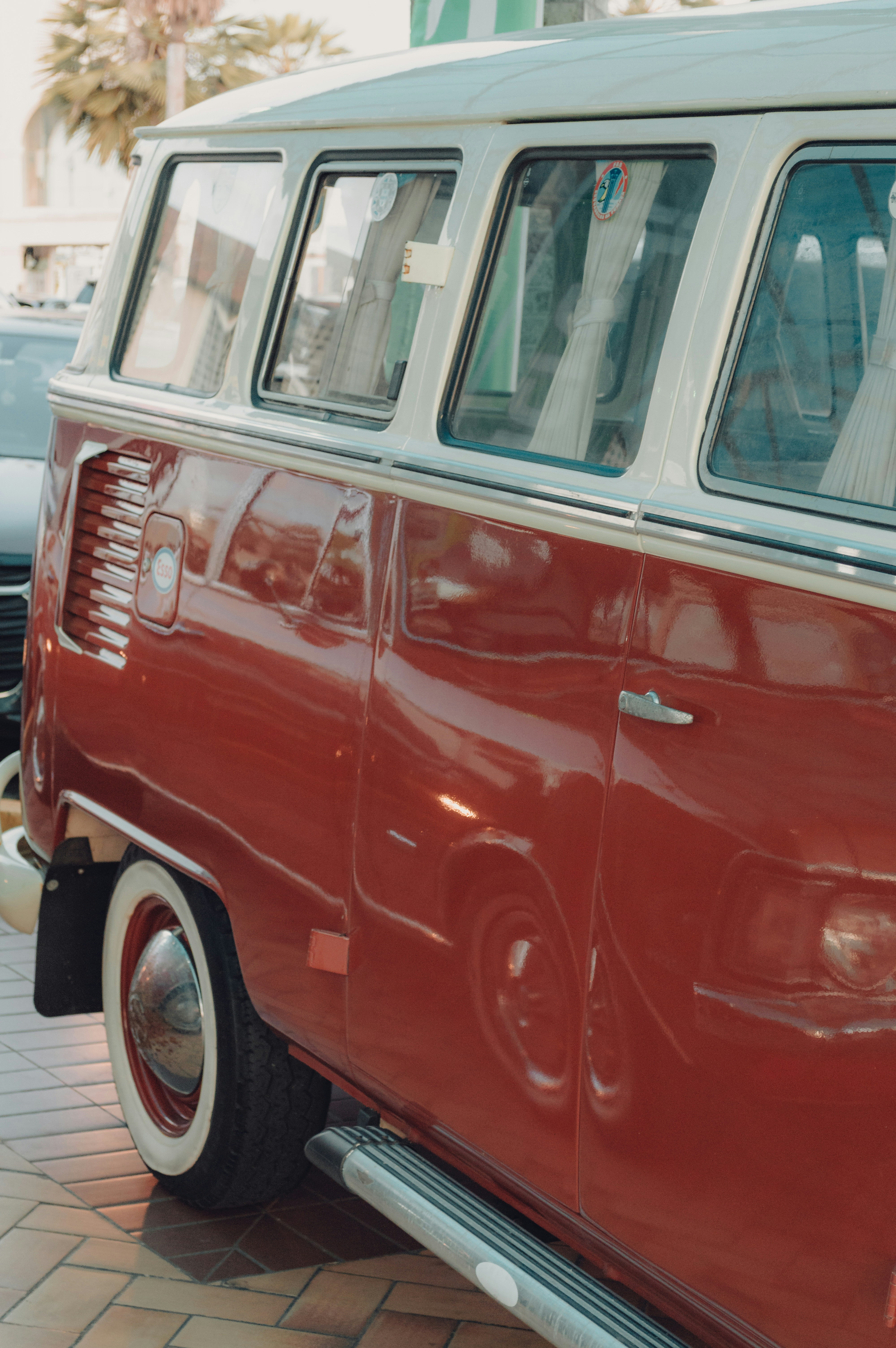 Vintage Red Kemper Van: A Sunset on the Bus