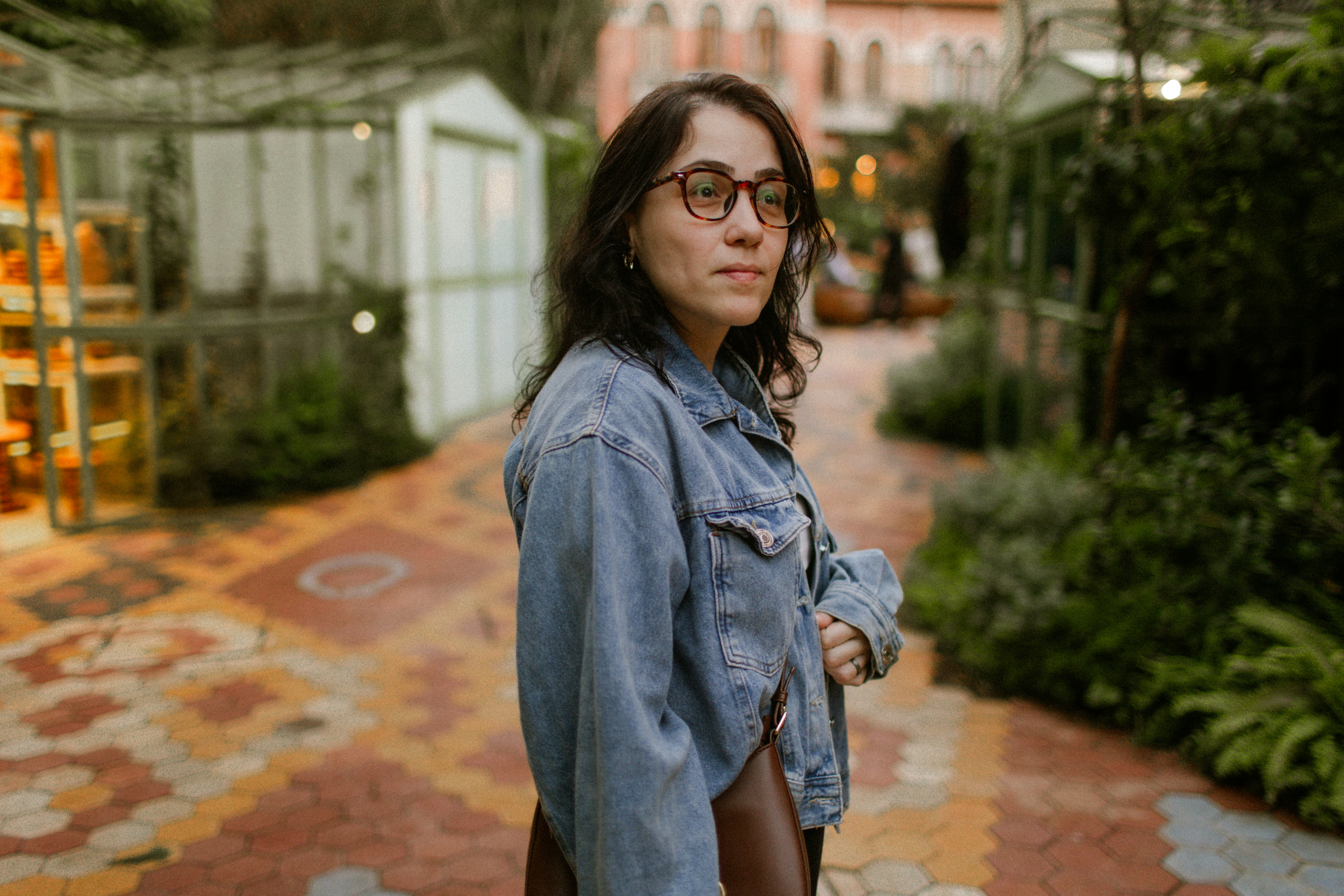 Casual Confidence in a Denim Sunset Walk
