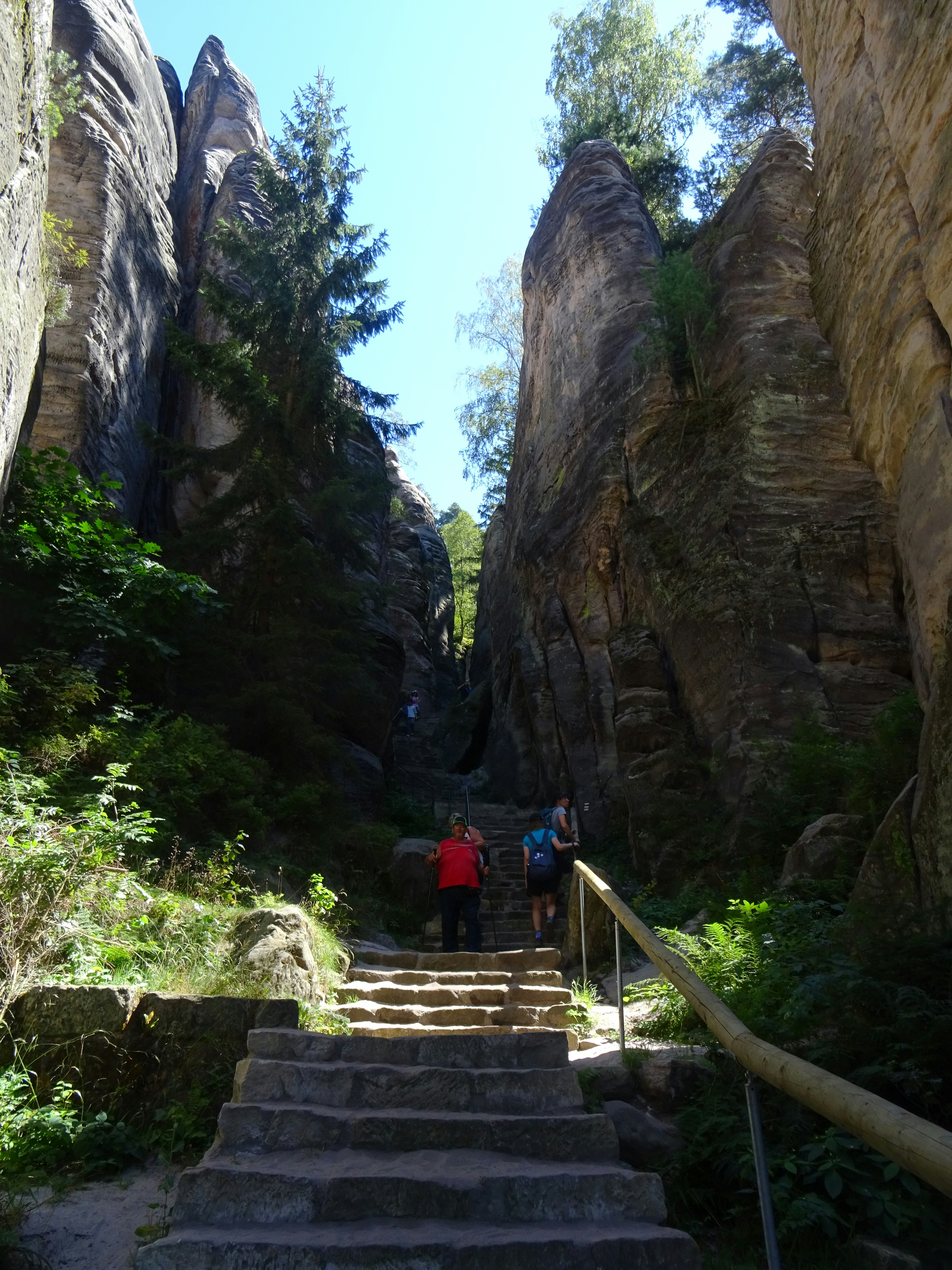 Stairway Through the Canyon: A Narrow Path Between Weathered Cliffs