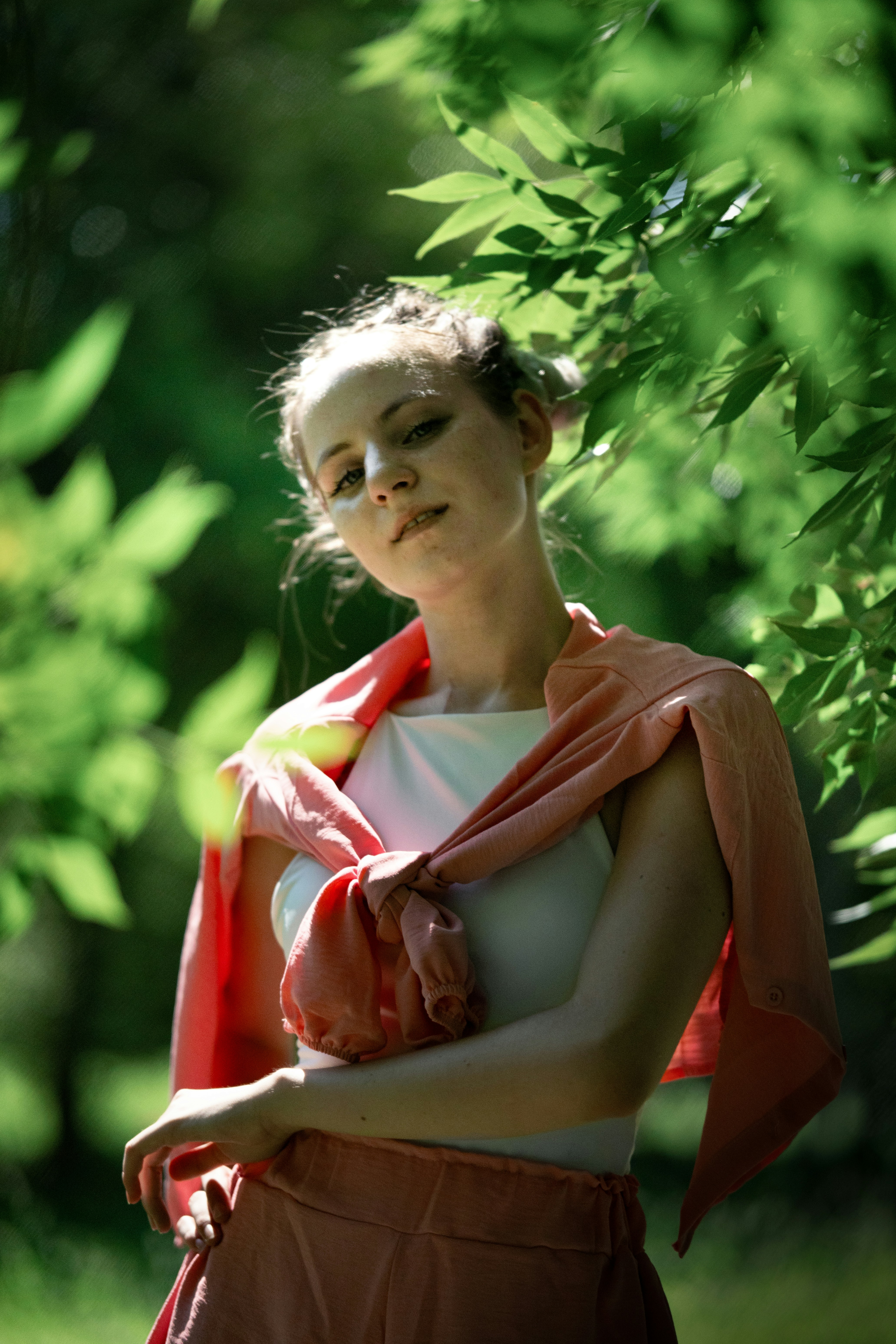 Sunlit Portrait in a Verdant Glade