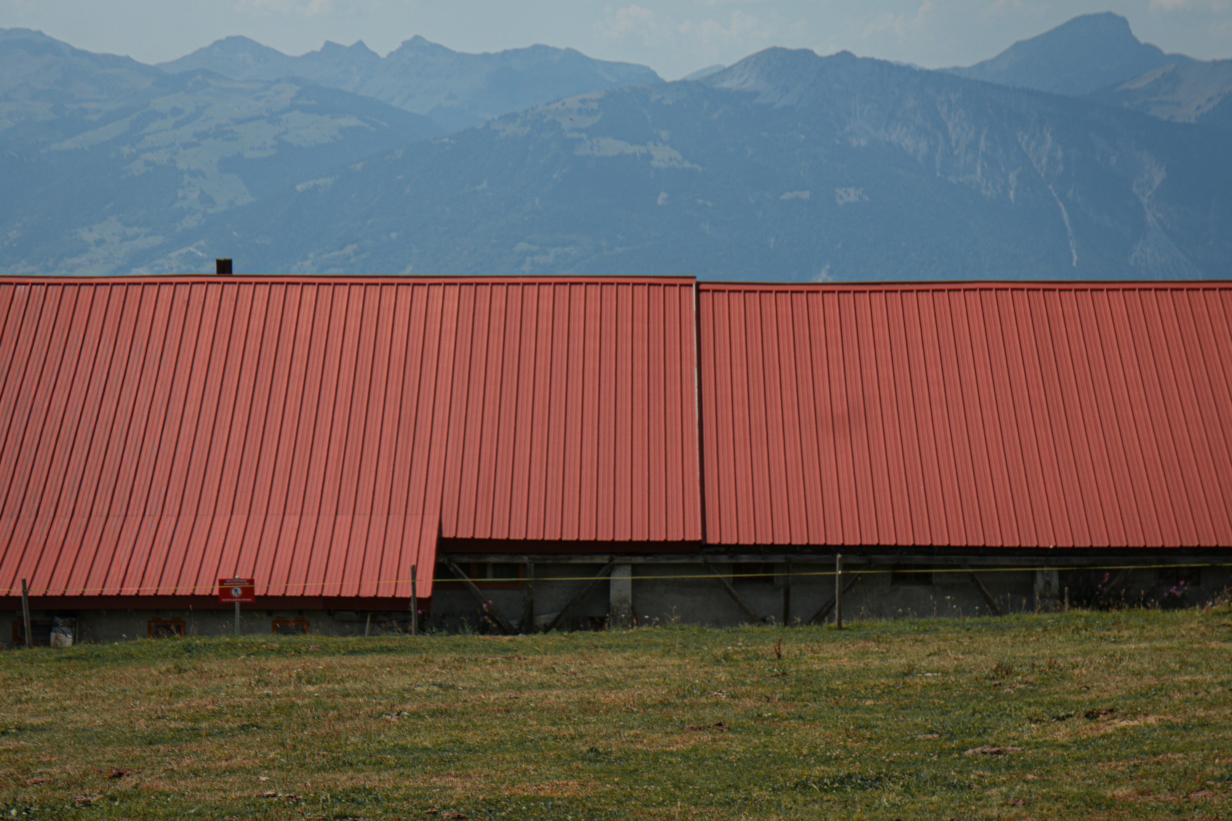 Red Roof Horizon over Weathered Field