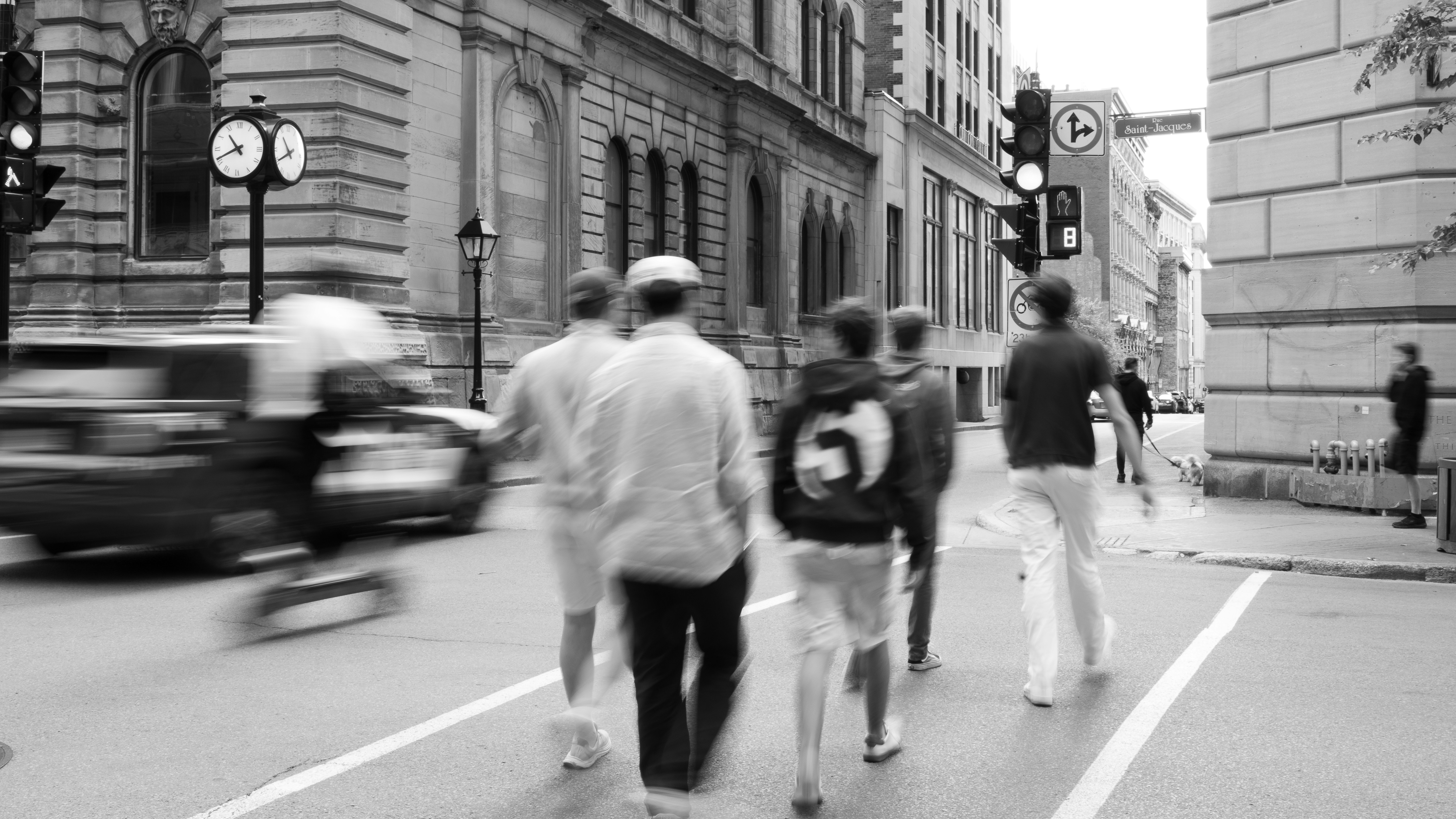 Crosswalk Convergence: Quiet Motion Through a City Frame