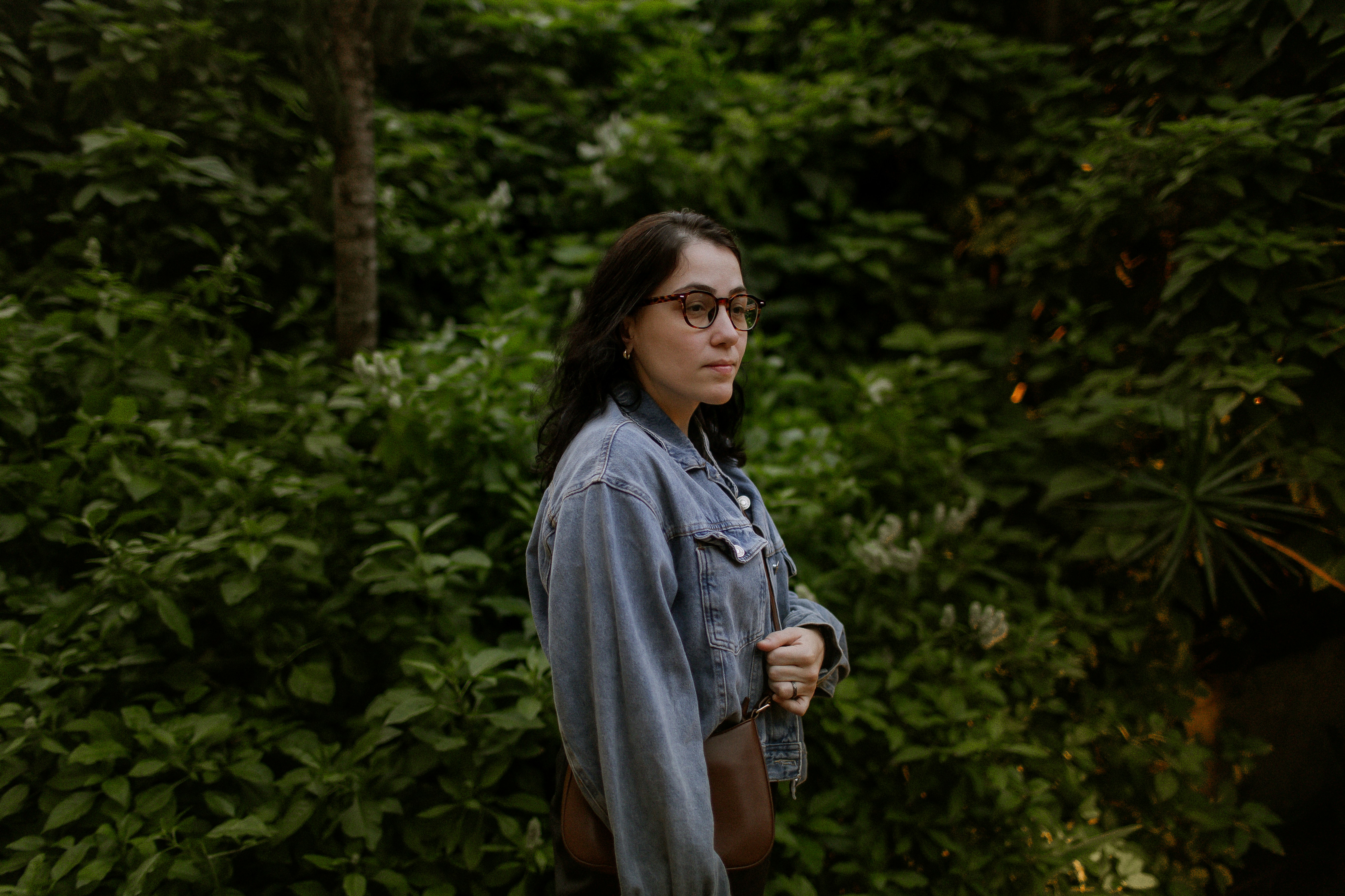 Denim in the Garden: Portrait with Quiet Confidence