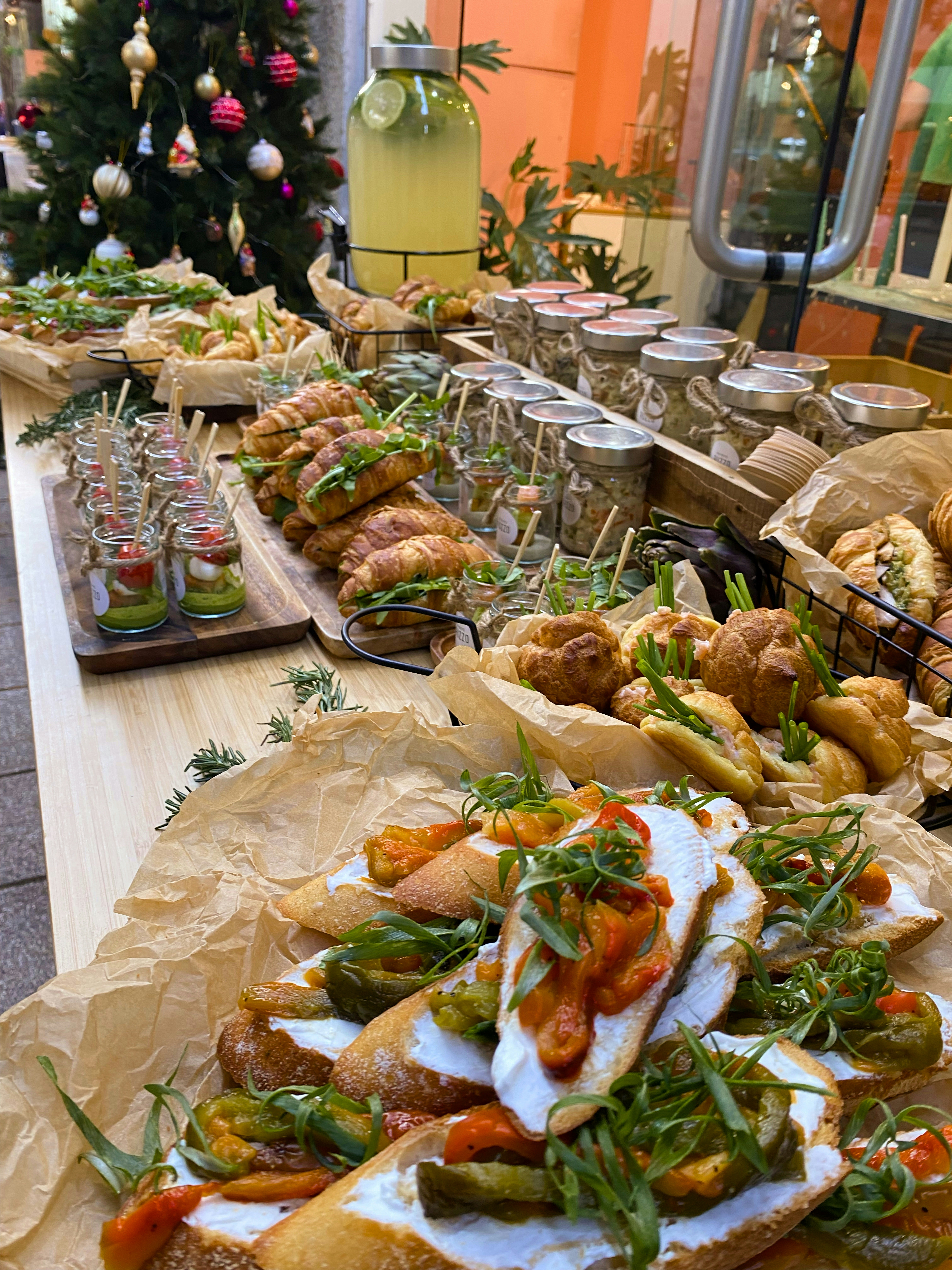 Al Fresco Feast: A Street-Style Buffet of Colorful Pastries and Tapas