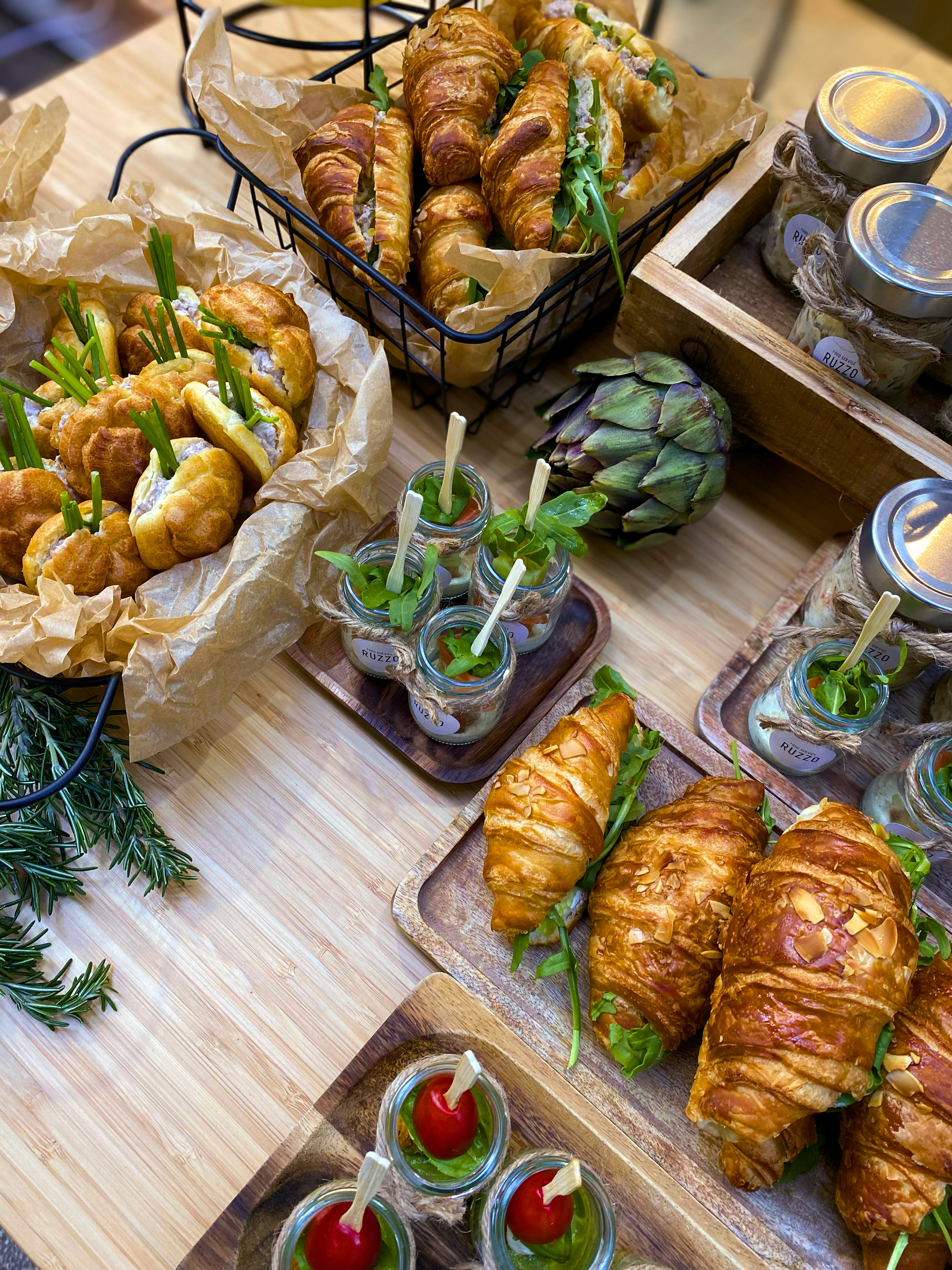 Heritage Croissant Bites and Garnished Pastry Platter