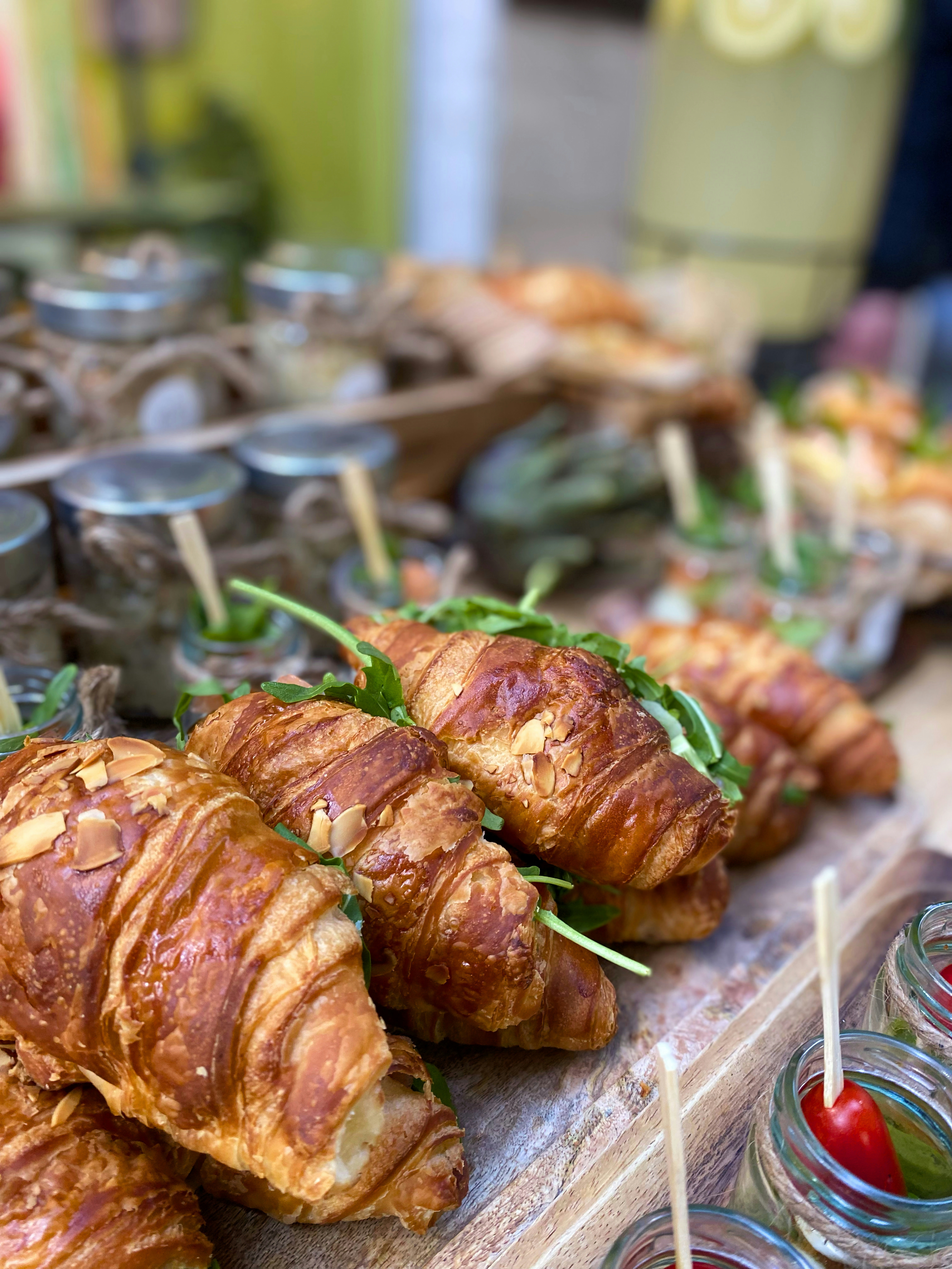 Crescent Croissants on a Rustic Cheese Board
