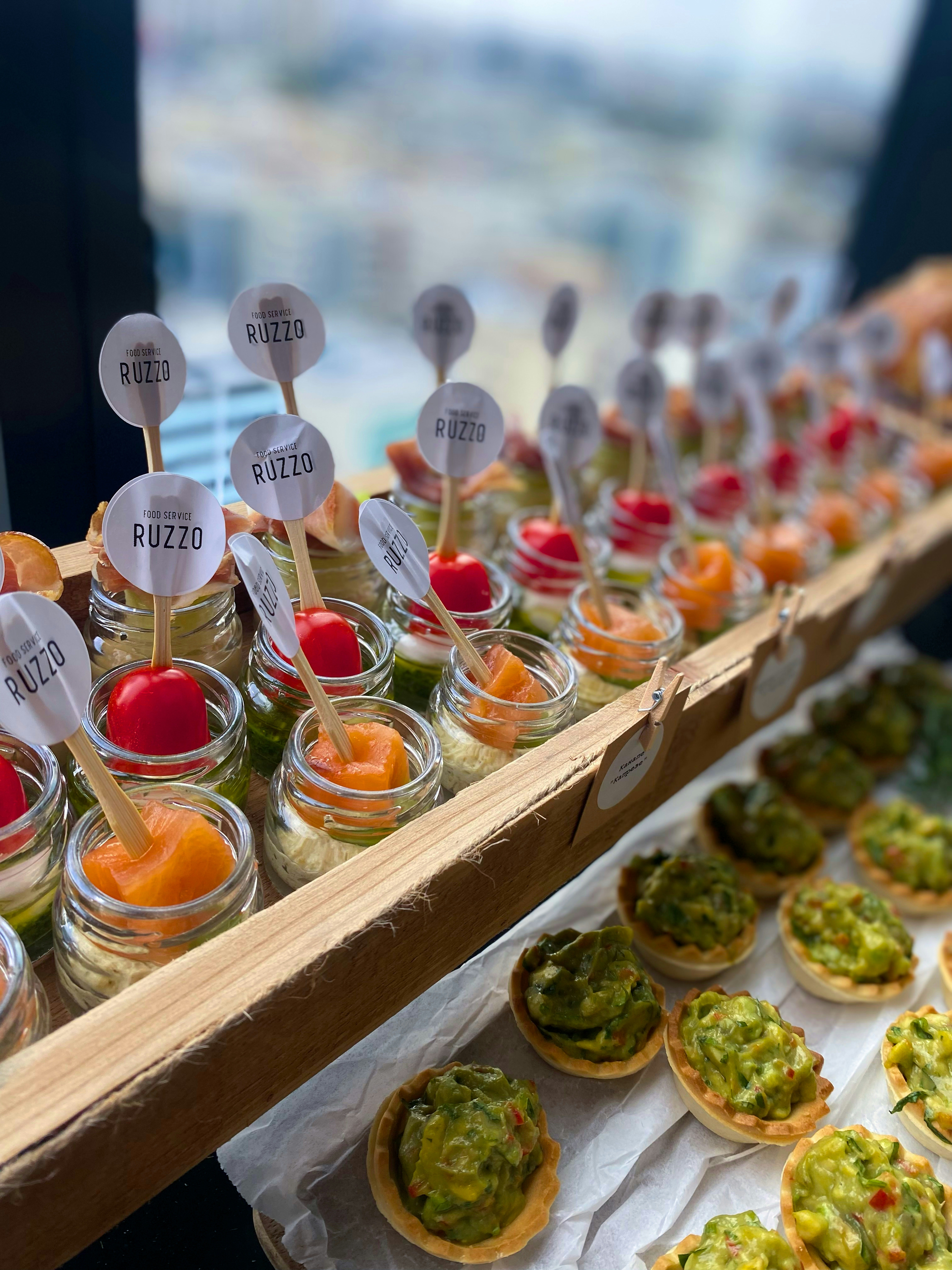 Colorful Bite-Sized Terrines on a Rustic Display