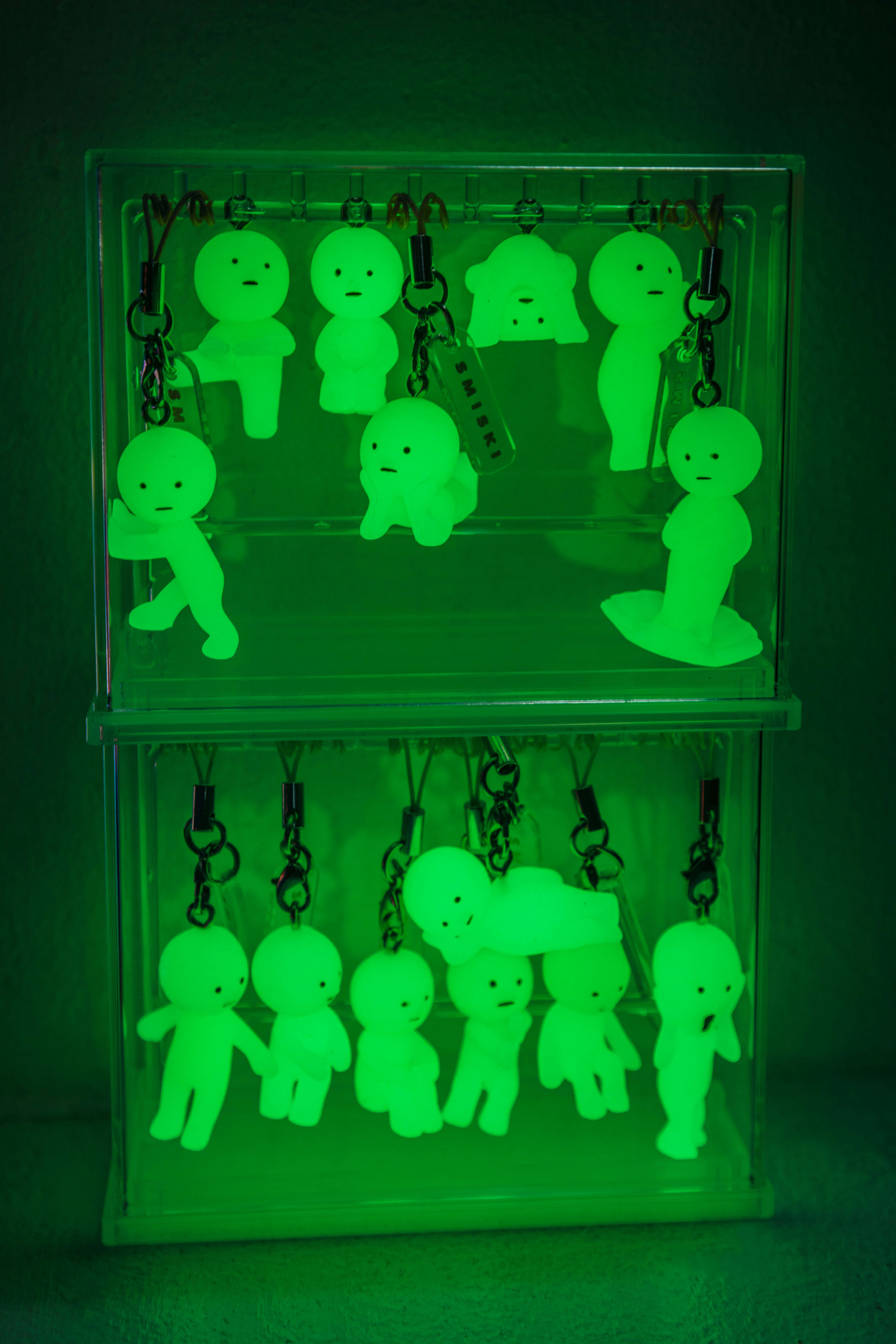 Glowing Toy Gallery in a Green Neon Cabinet
