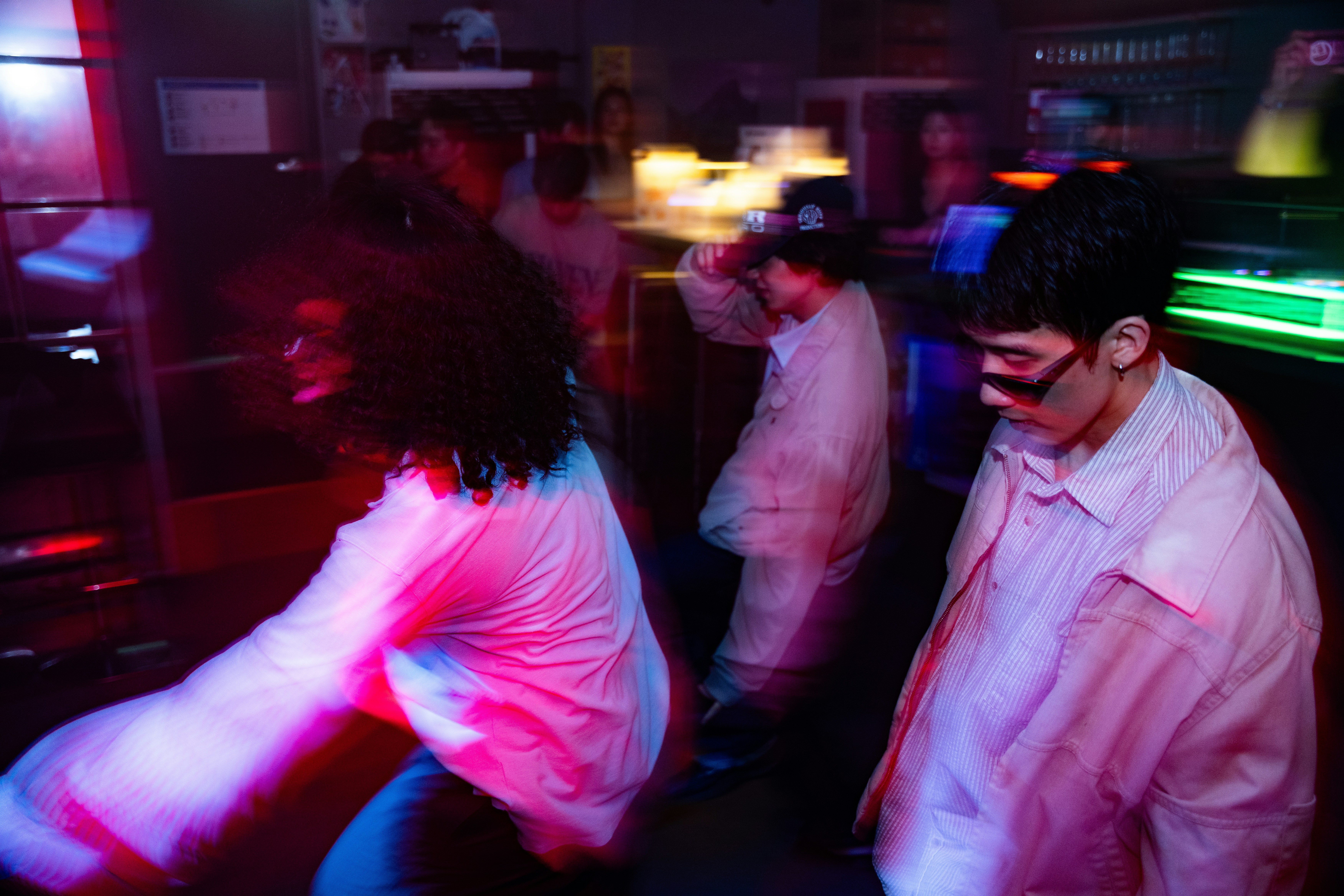 Neon Pulse: Nightclub Portrait with Motion and Color Trails