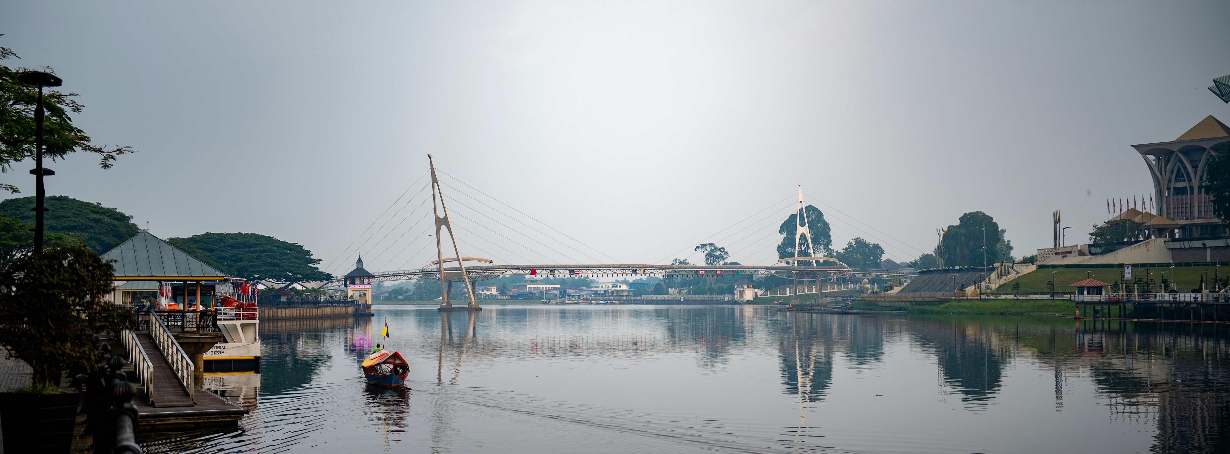 Quiet River, Bridge Reflection: A Mei’s Harbour at Dusk