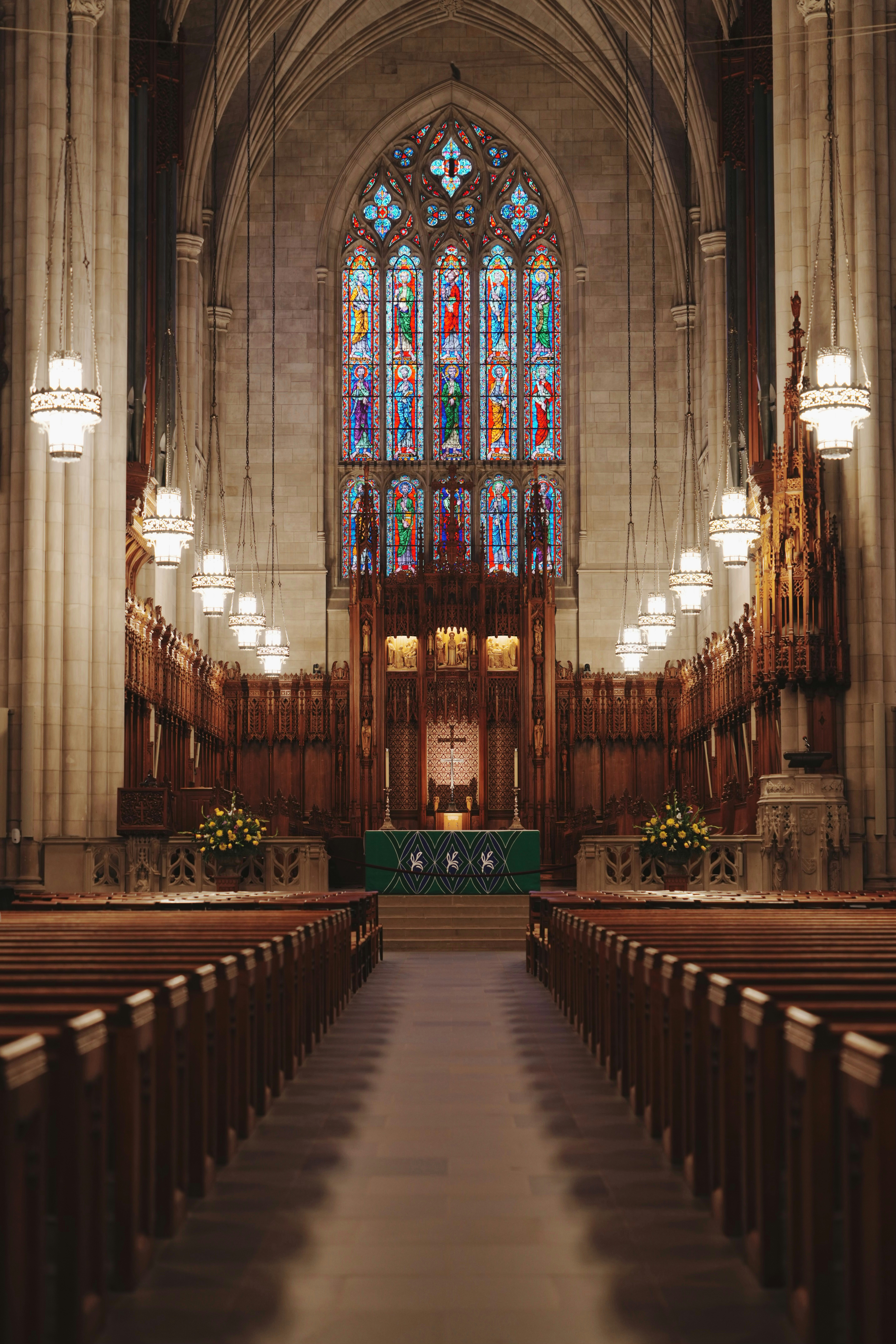 Cathedral Aisle: Sacred Light Framing the Altar