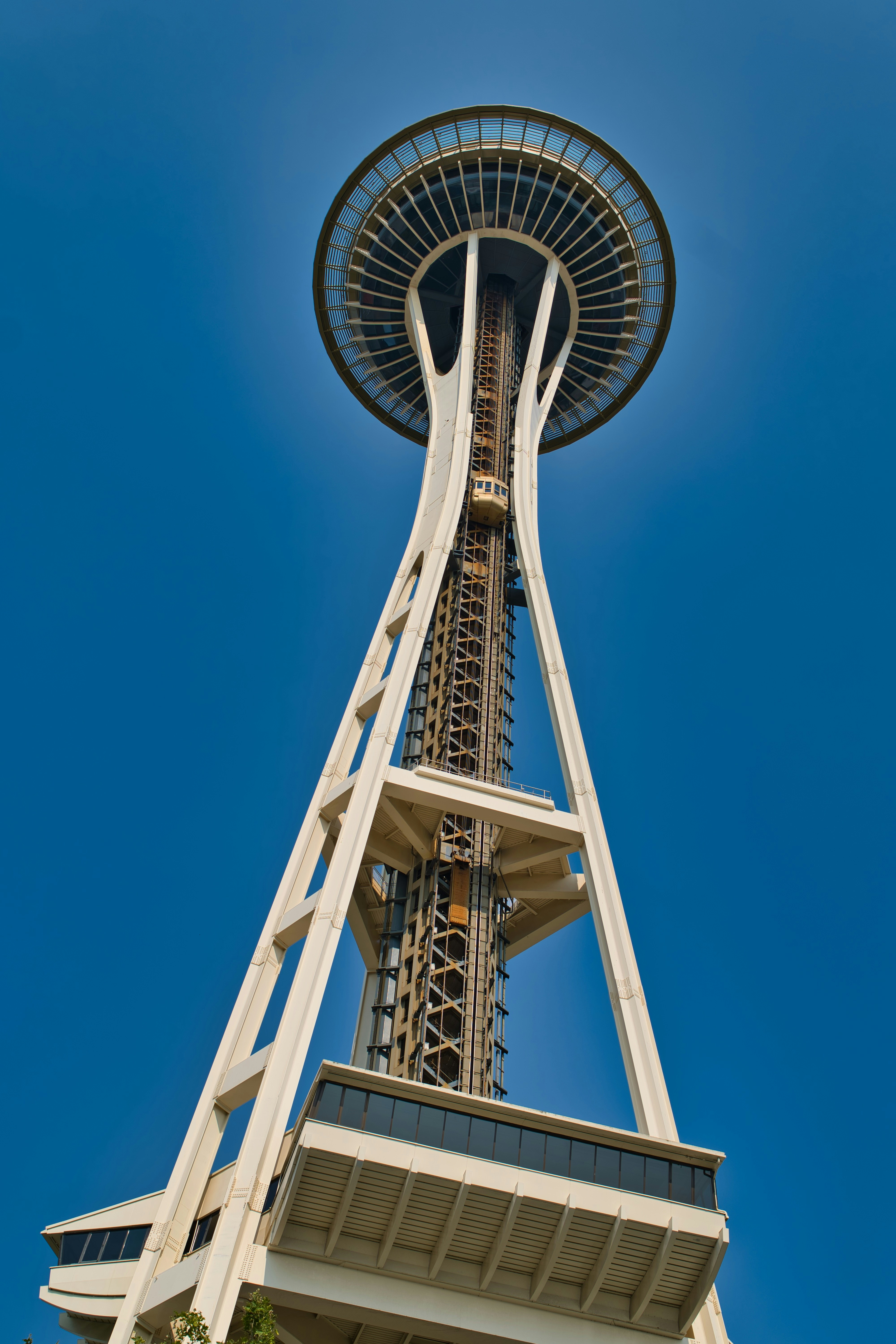 Rising Tower: The Space Needle Reaches Toward a Brilliant Blue