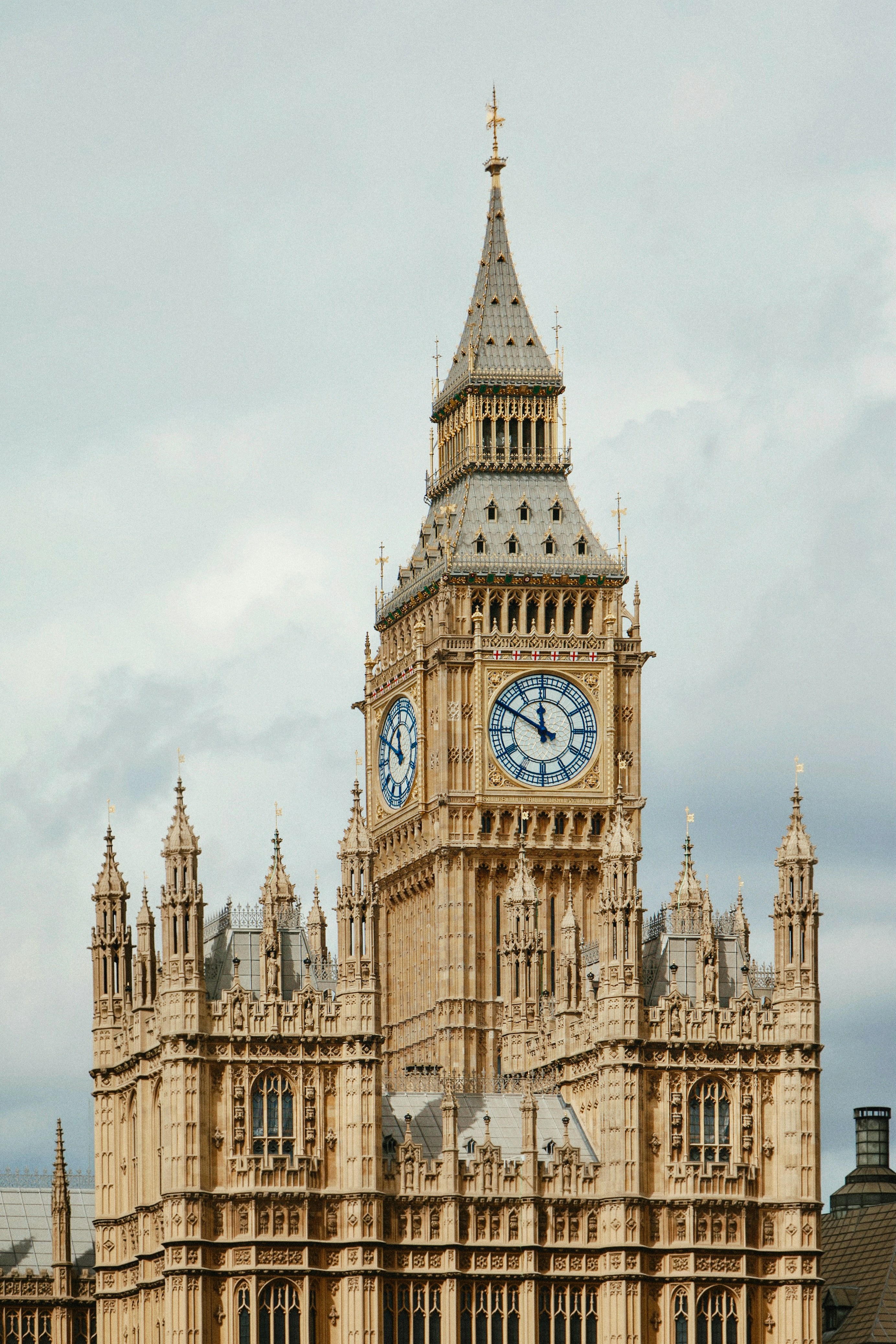 Gothic Timekeeper: Big Ben Rising Above Parliament
