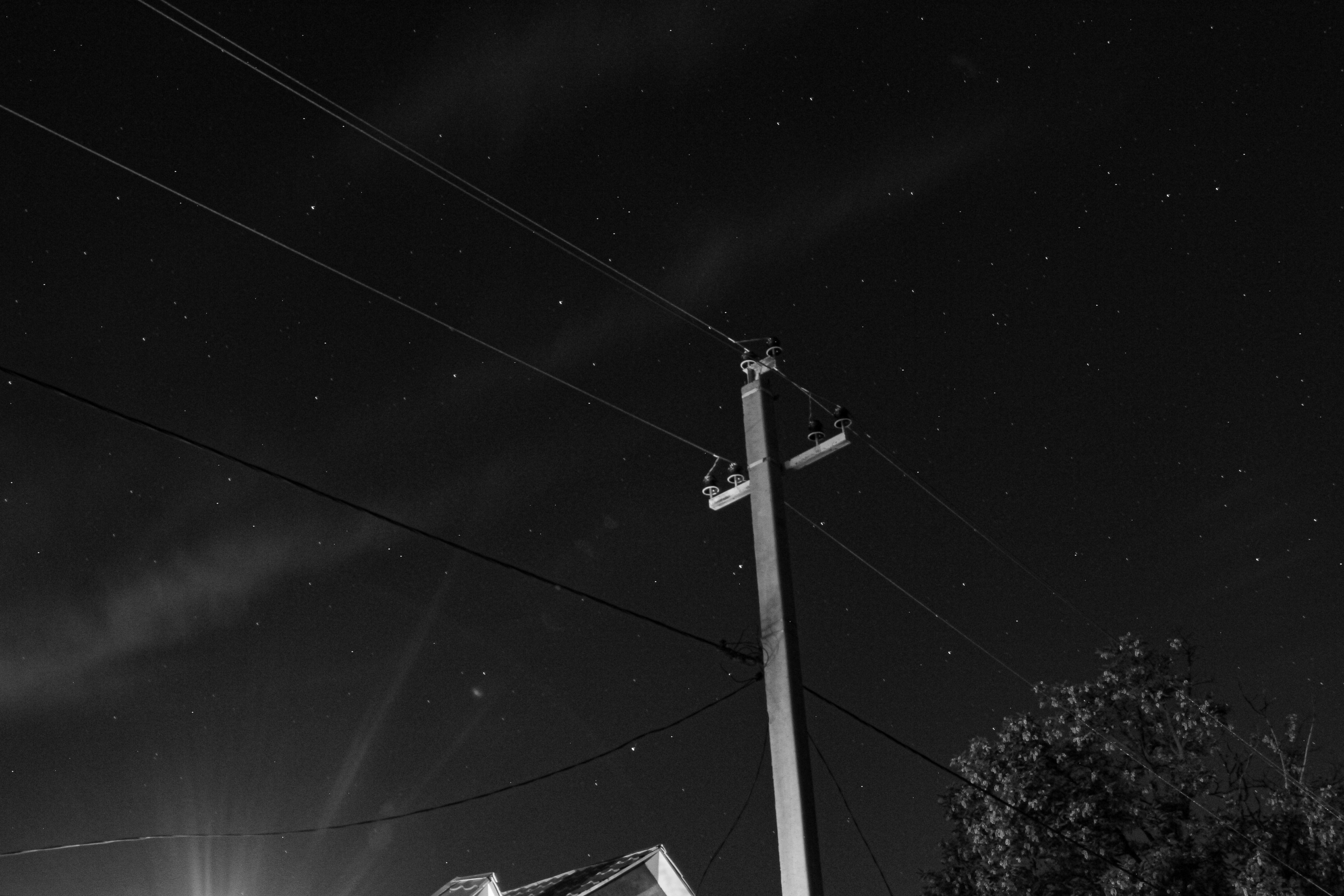 Night Sky Over a Quiet Suburban Street