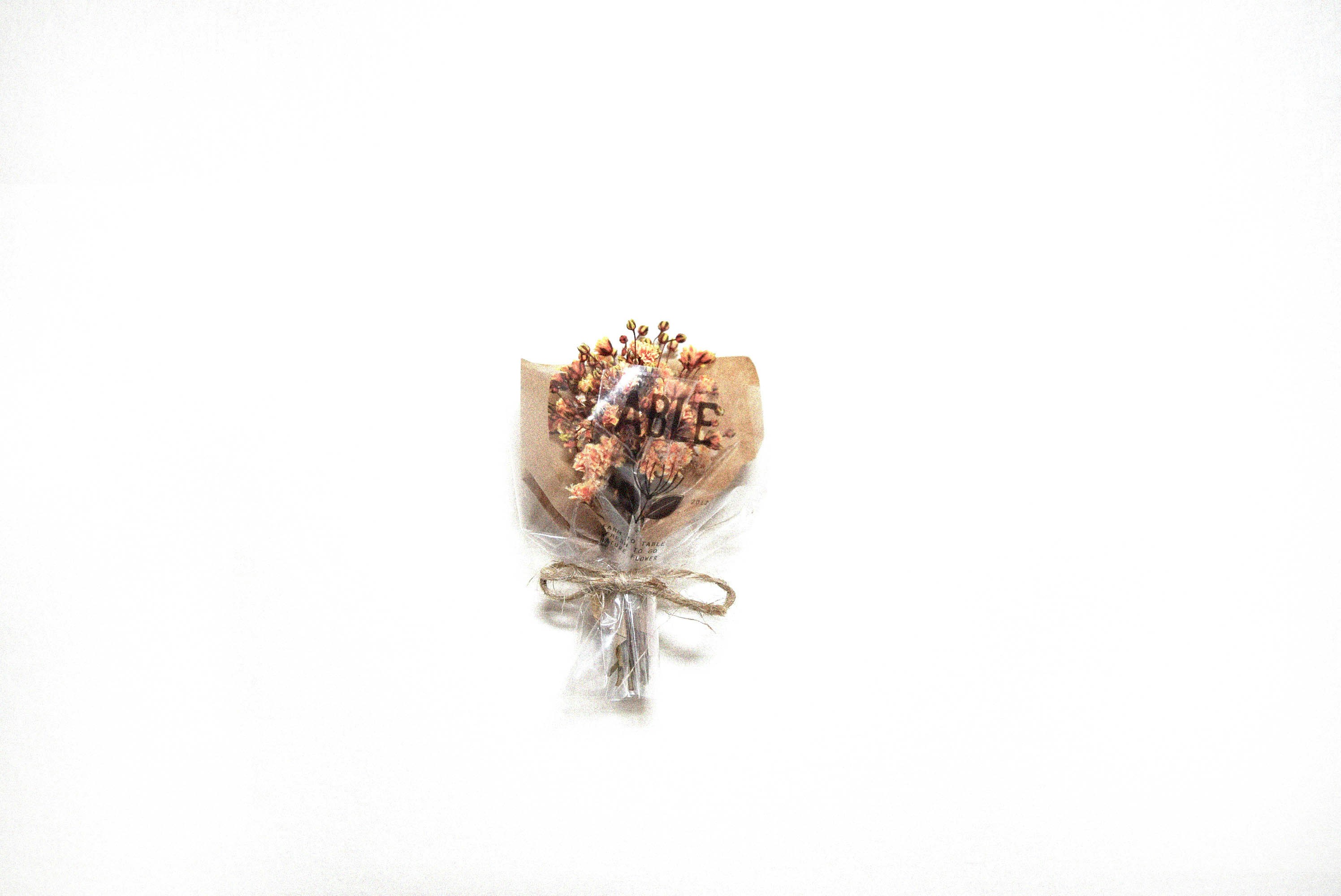 Tiny Gift, Big Center: A Pale Bouquet Centered in White