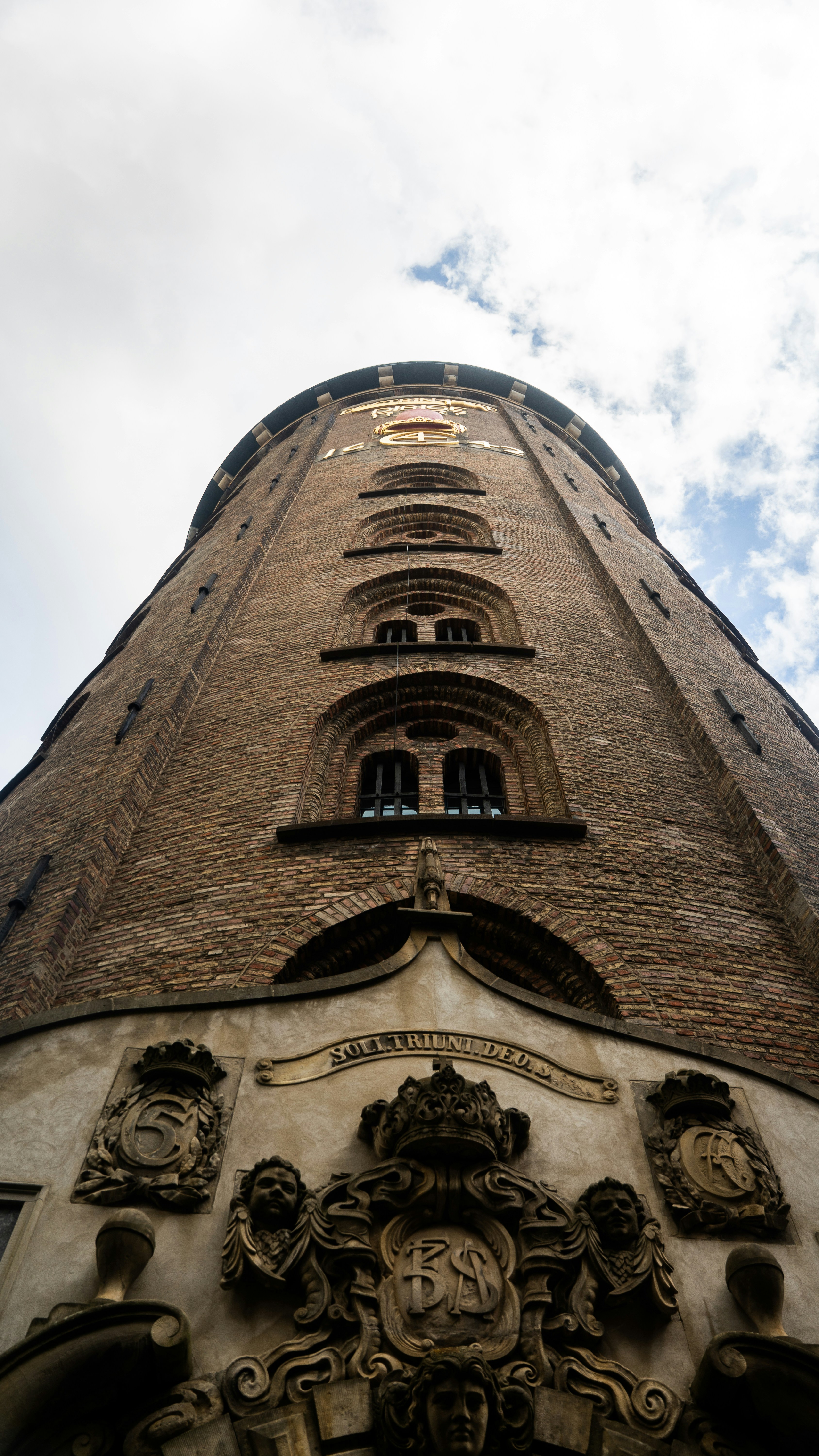 Towering Brickwork: A Low-Angle Ascent to the Sky