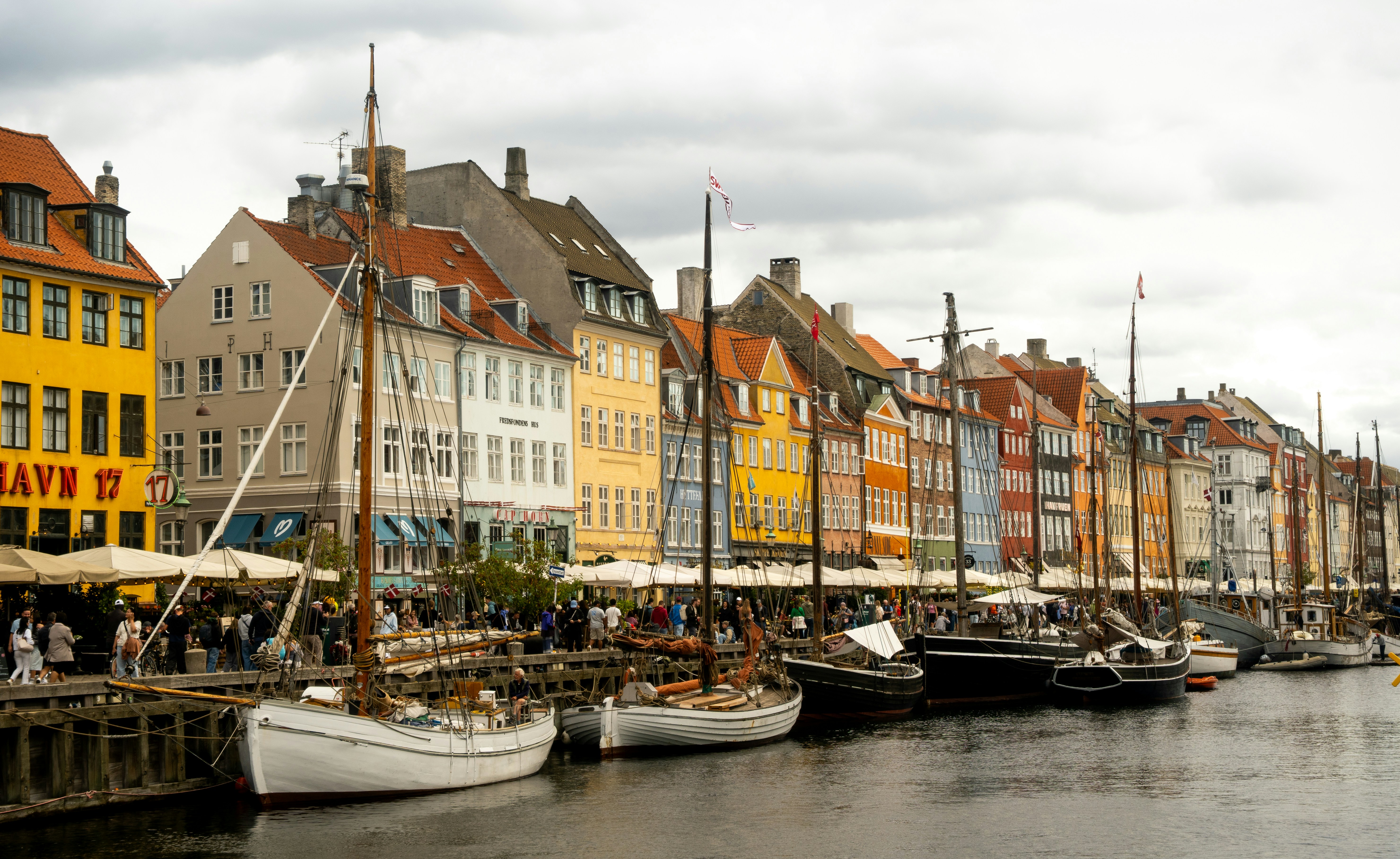 Colorful Waterfront Rows: Boats, Buildings, and a Quiet Danish Harbor