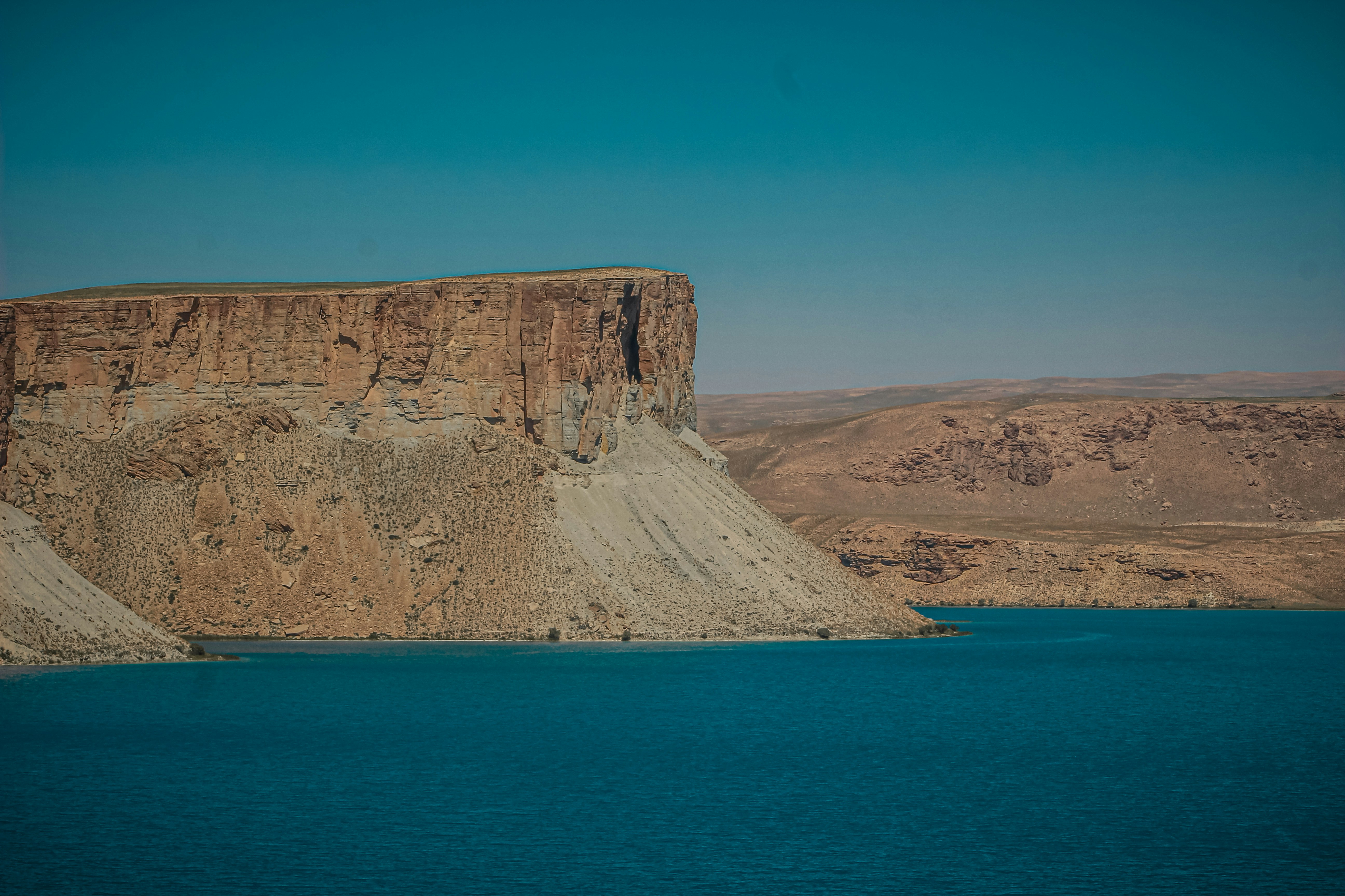 Desert Cliff Overlooking a Quiet Blue Sea