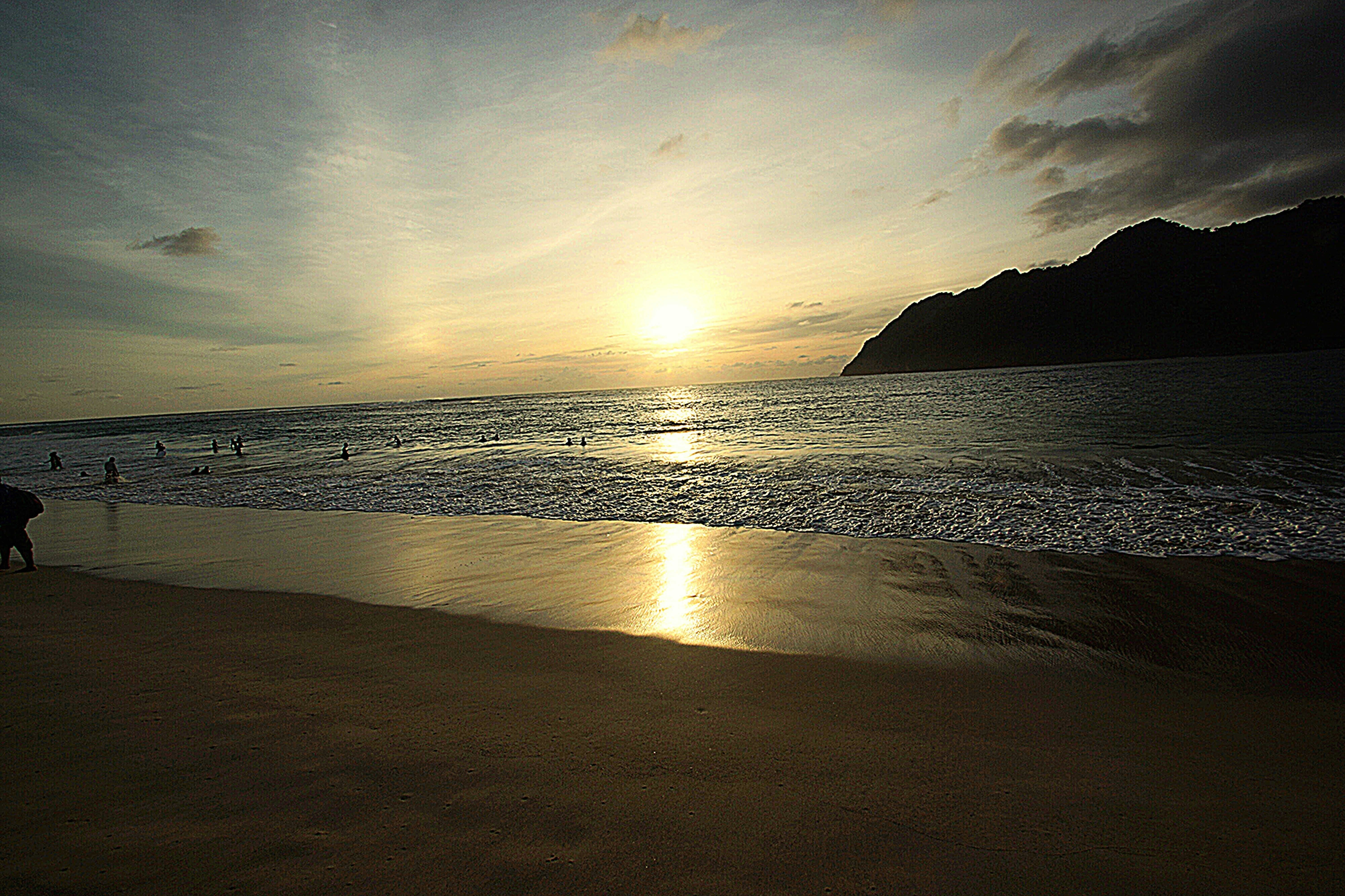 Golden Track: Sunset Silence over a Quiet Seashore