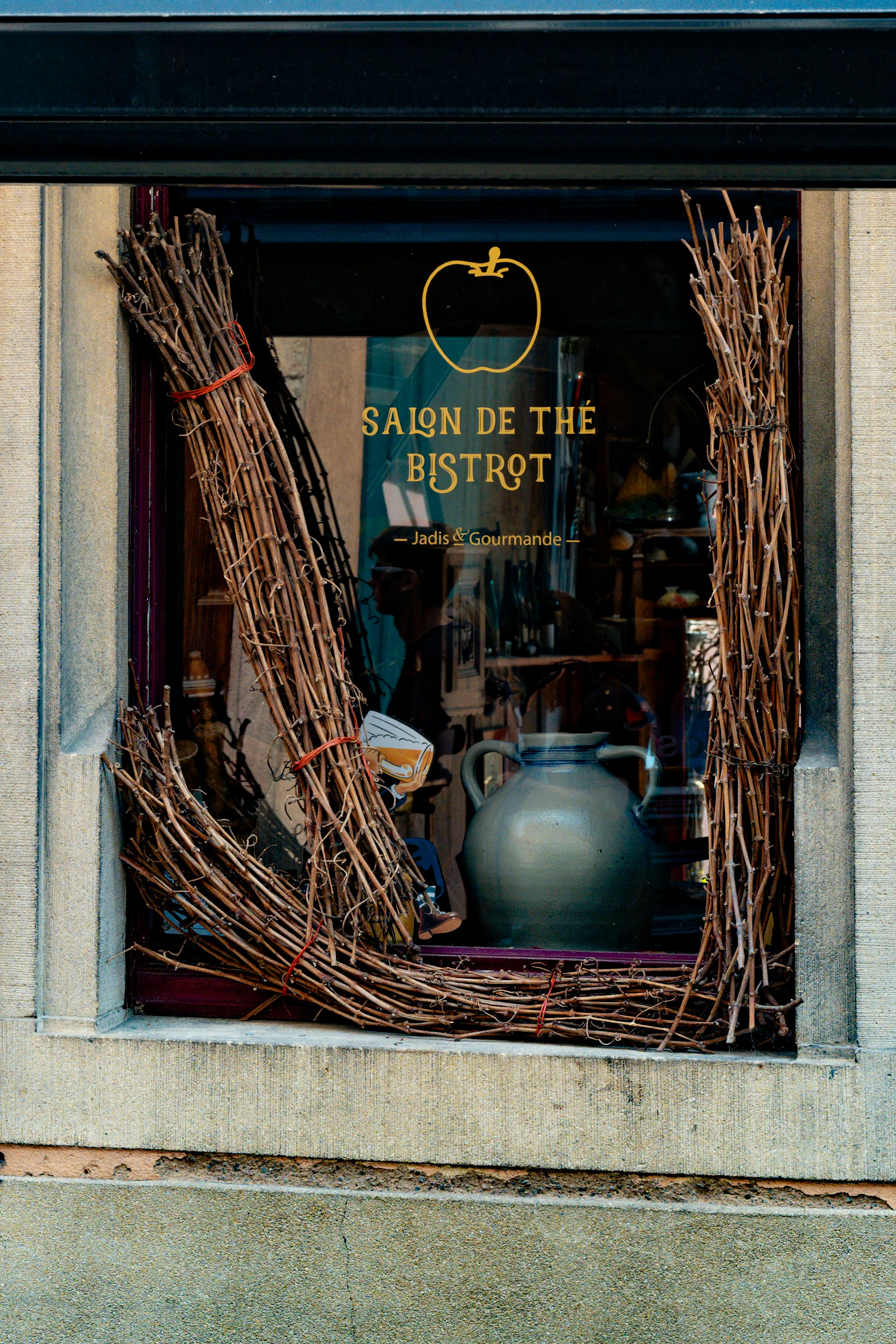 Woven Frame Over a Teatime Window