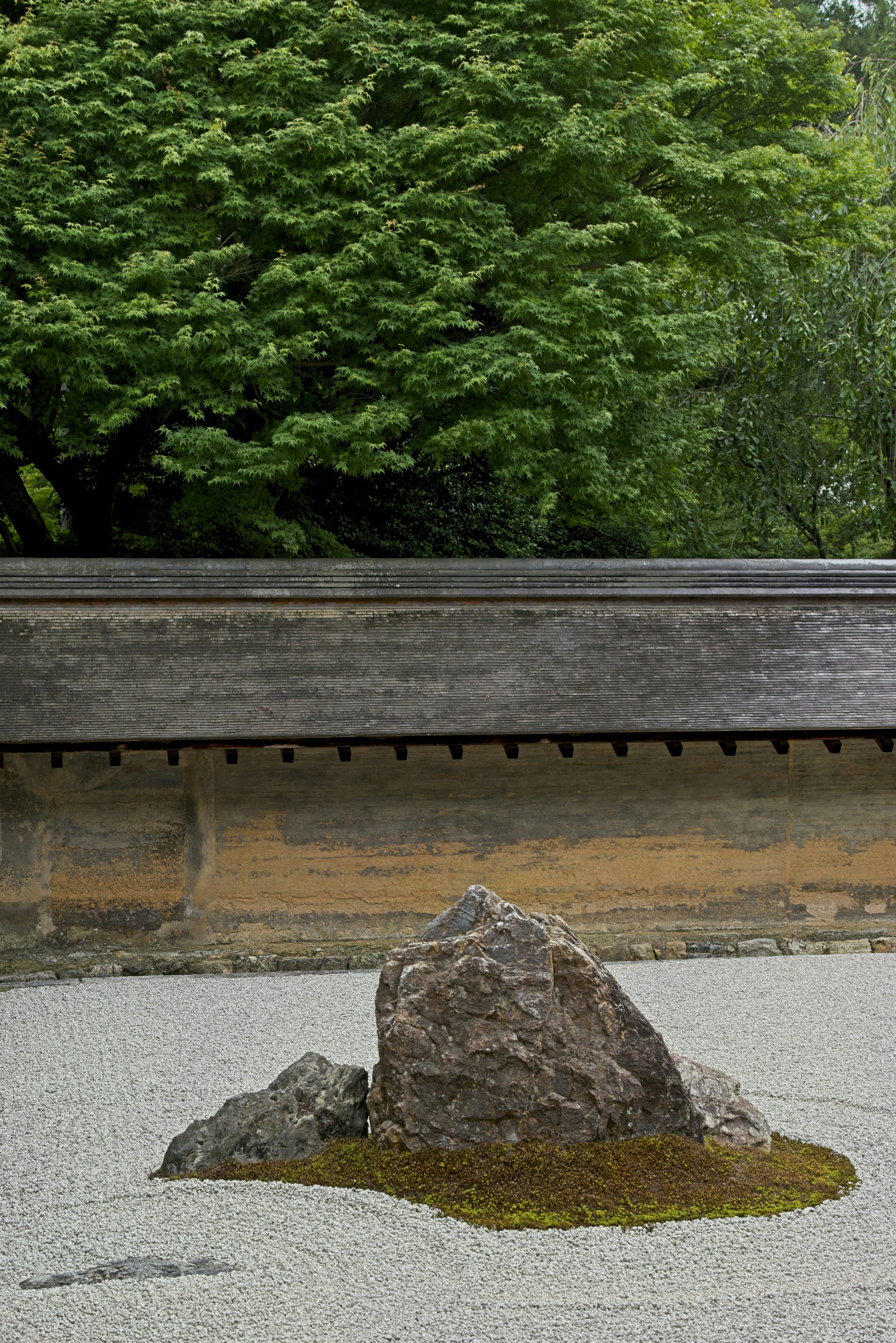 Zen Rock in a Tranquil Courtyard