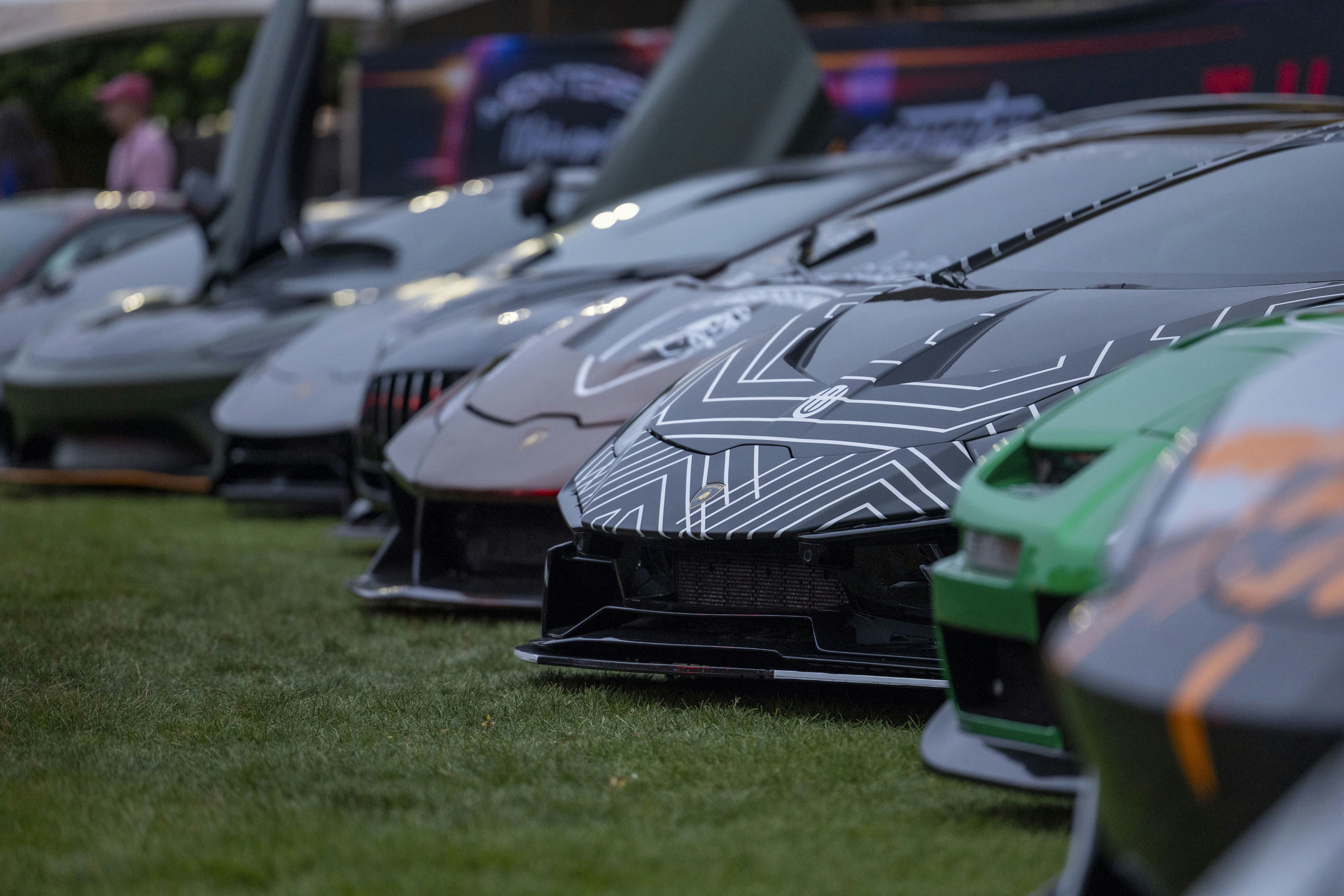 Front Row of Custom Cleatus: A Lineup of Painted Supercars