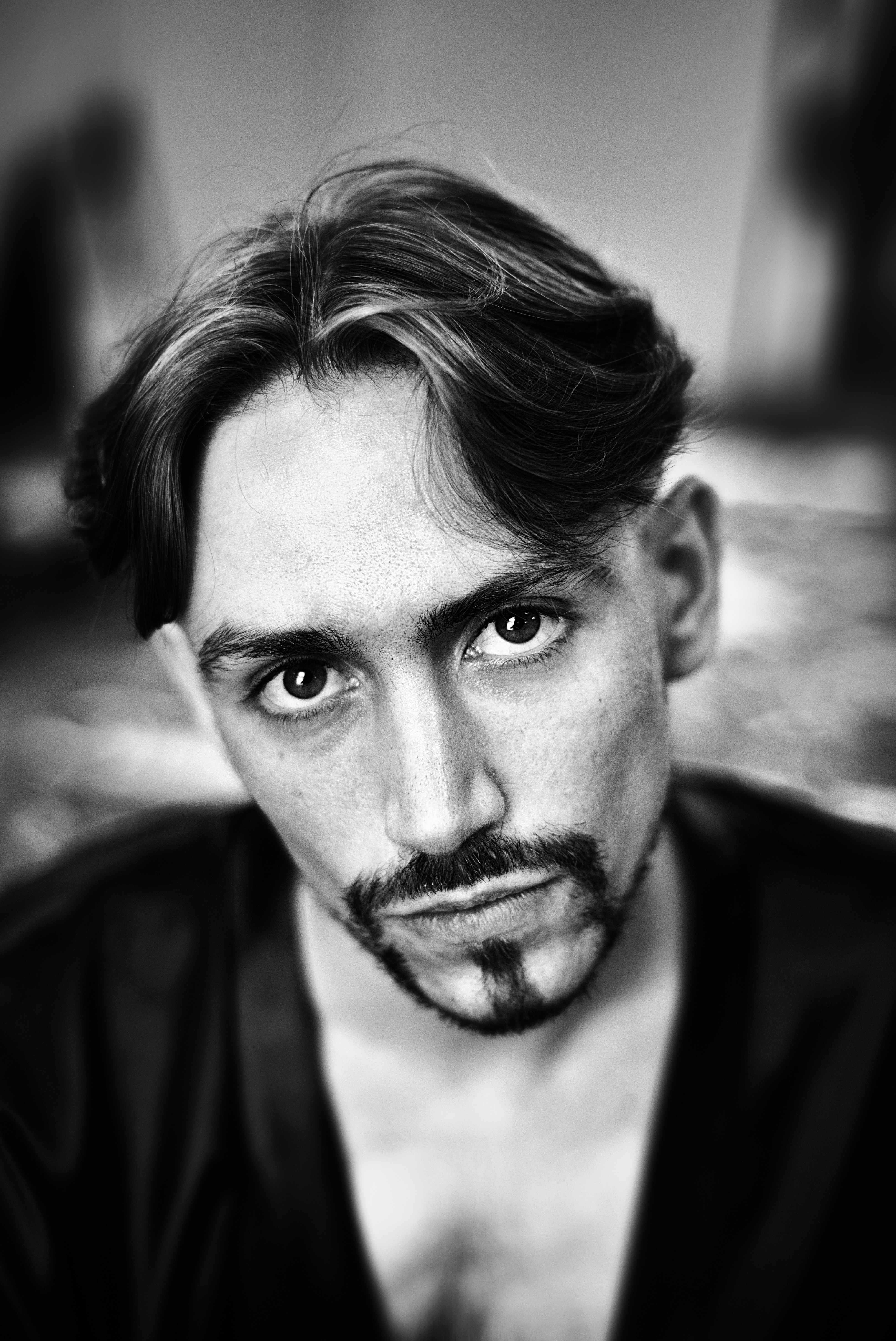 Close-Up Intensity: A Portrait with Piercing Gaze
