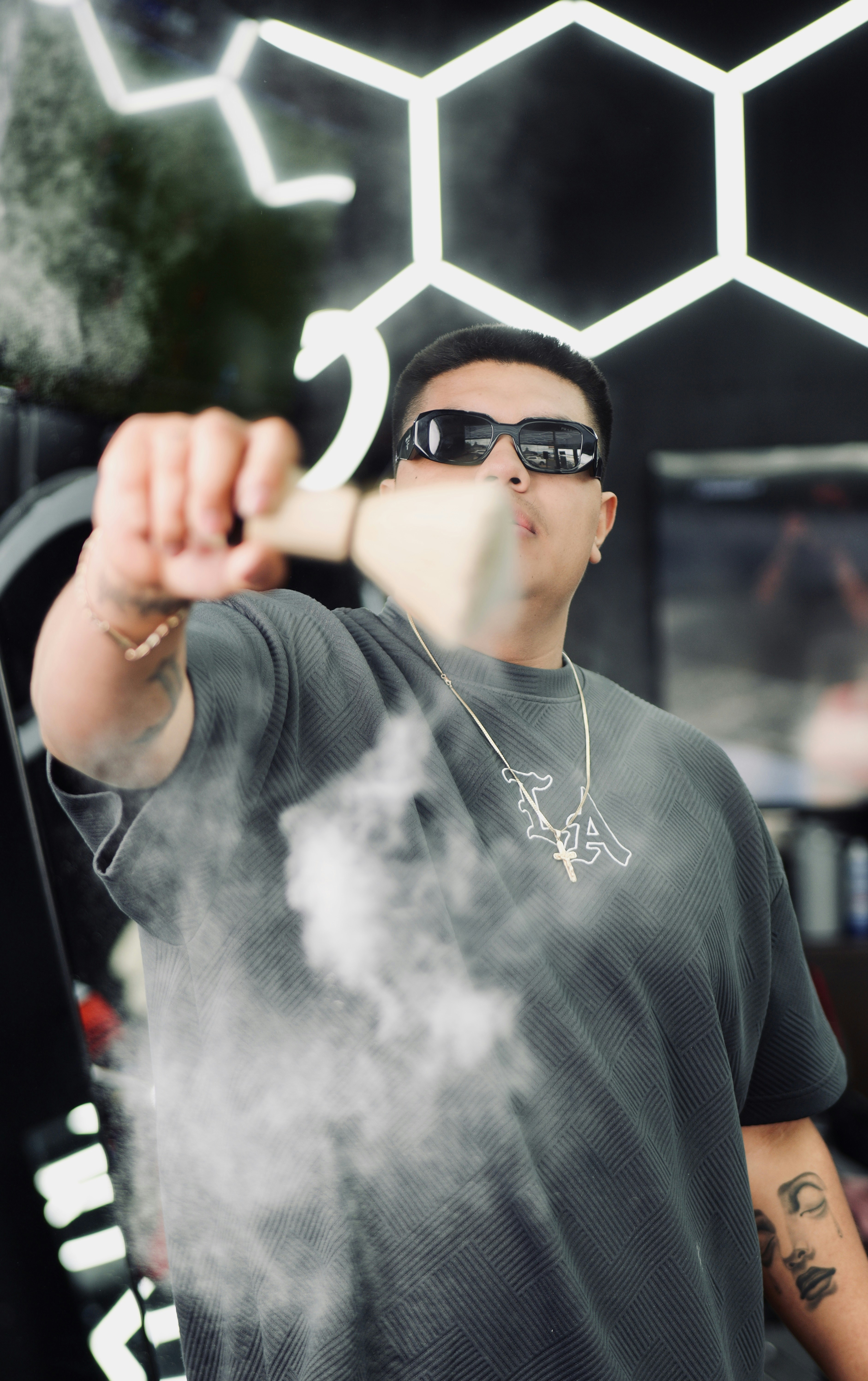 Smoke, Sunglasses, and a Selfie: Street-Style Firecracker