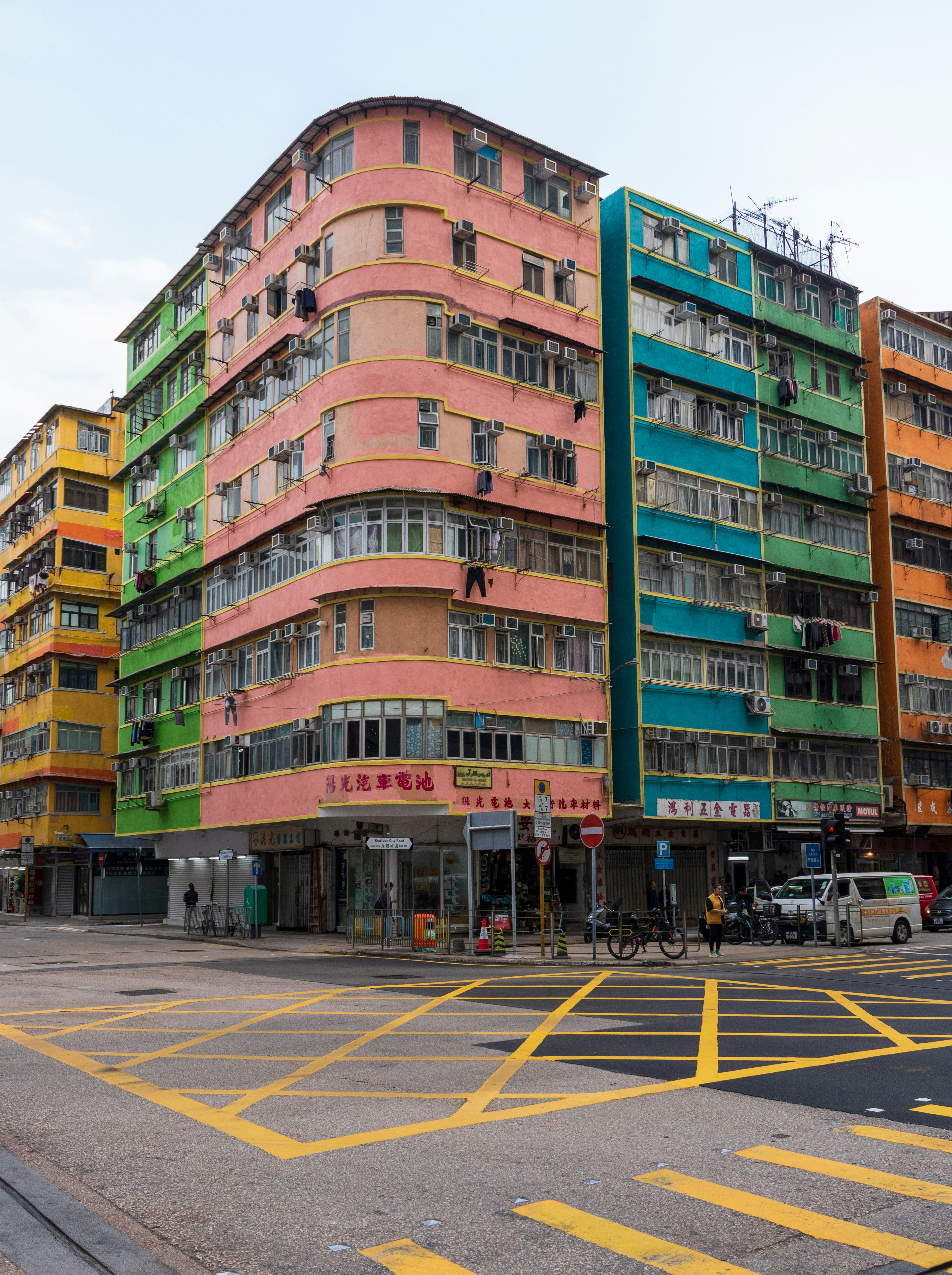 Candy-Colored Courtyard: A Facade of City Life