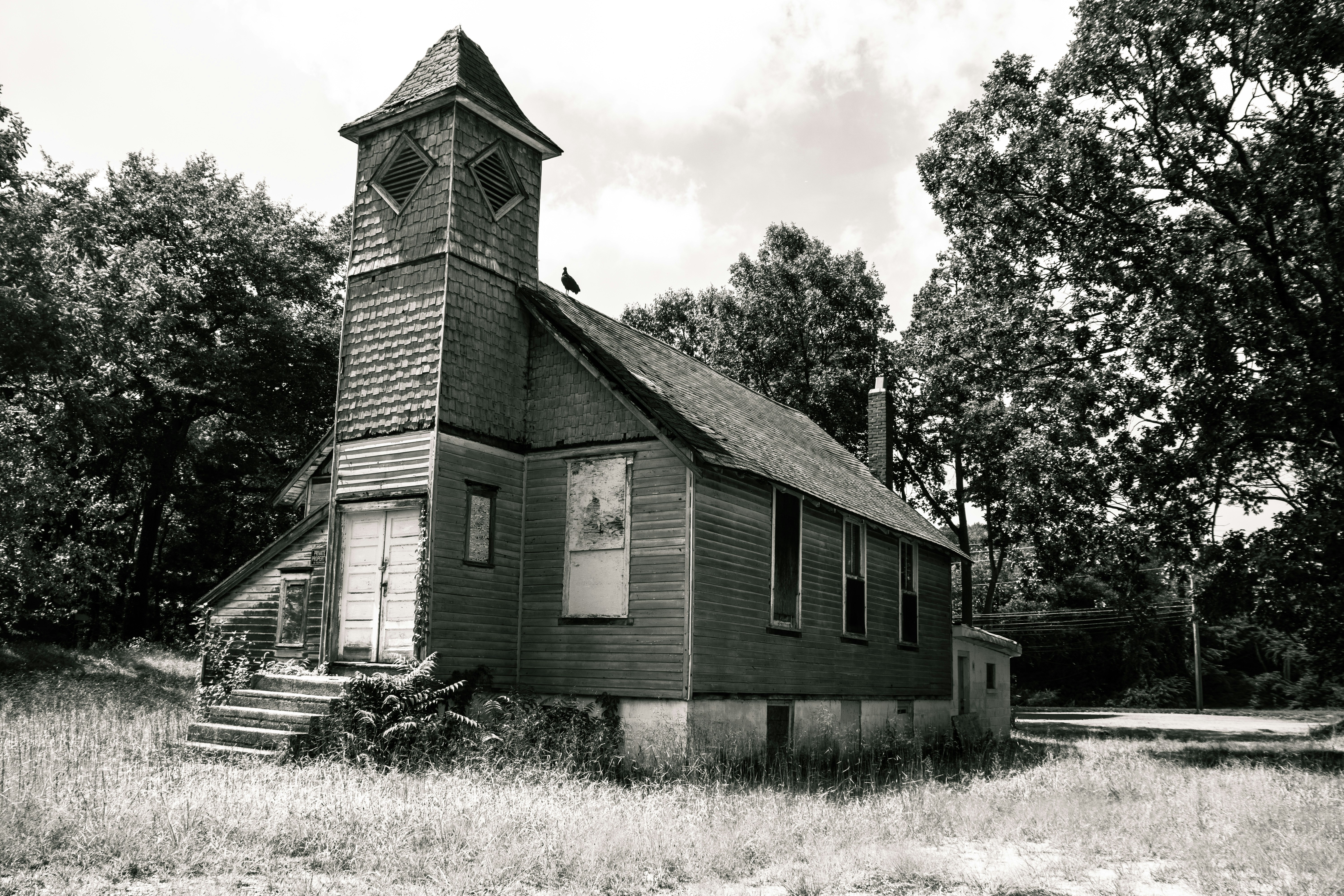 Abandoned Chapel Standstill: Weathered Wood and Quiet Relics