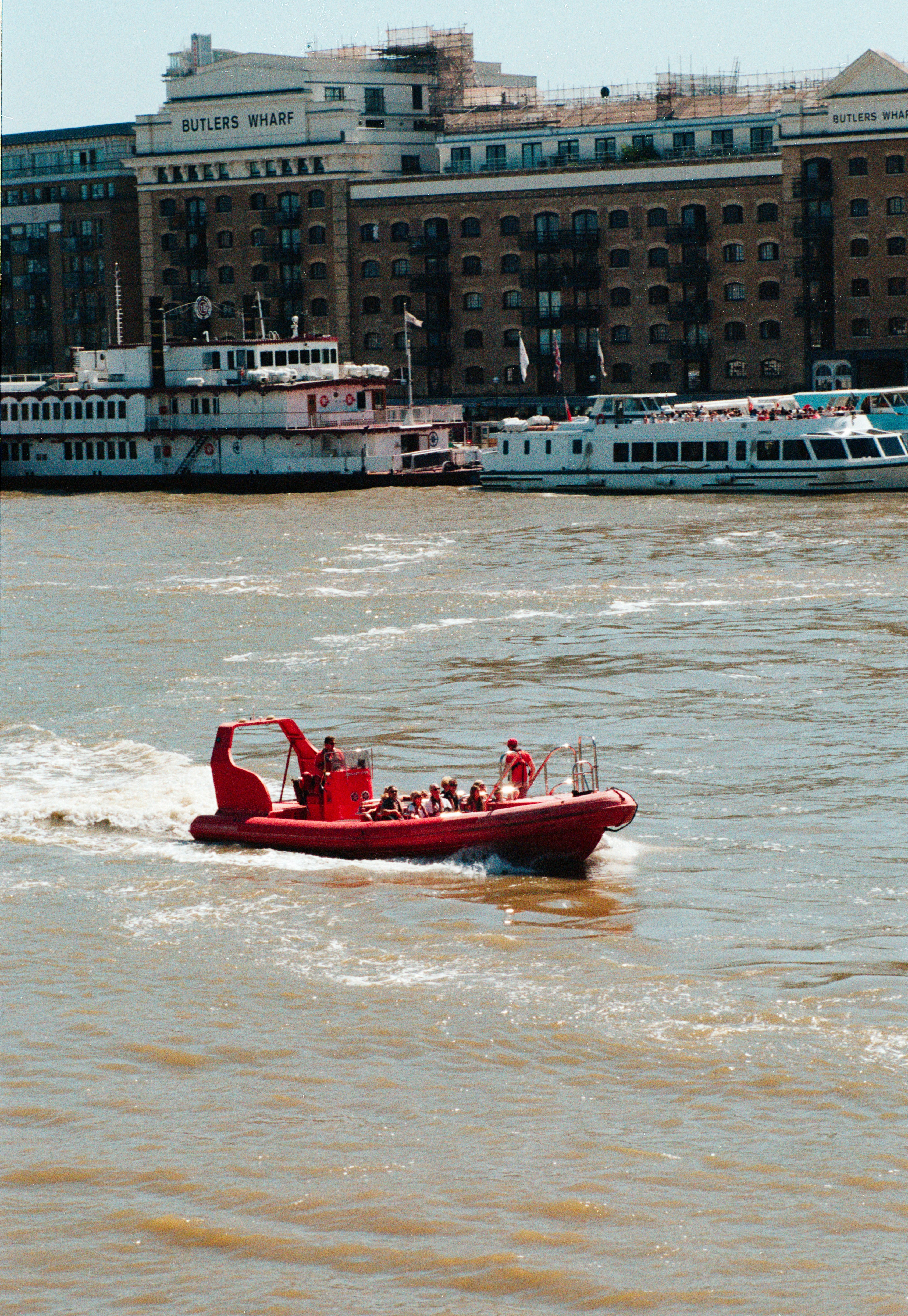 Red RIB River Run Past Butler’s Wharf