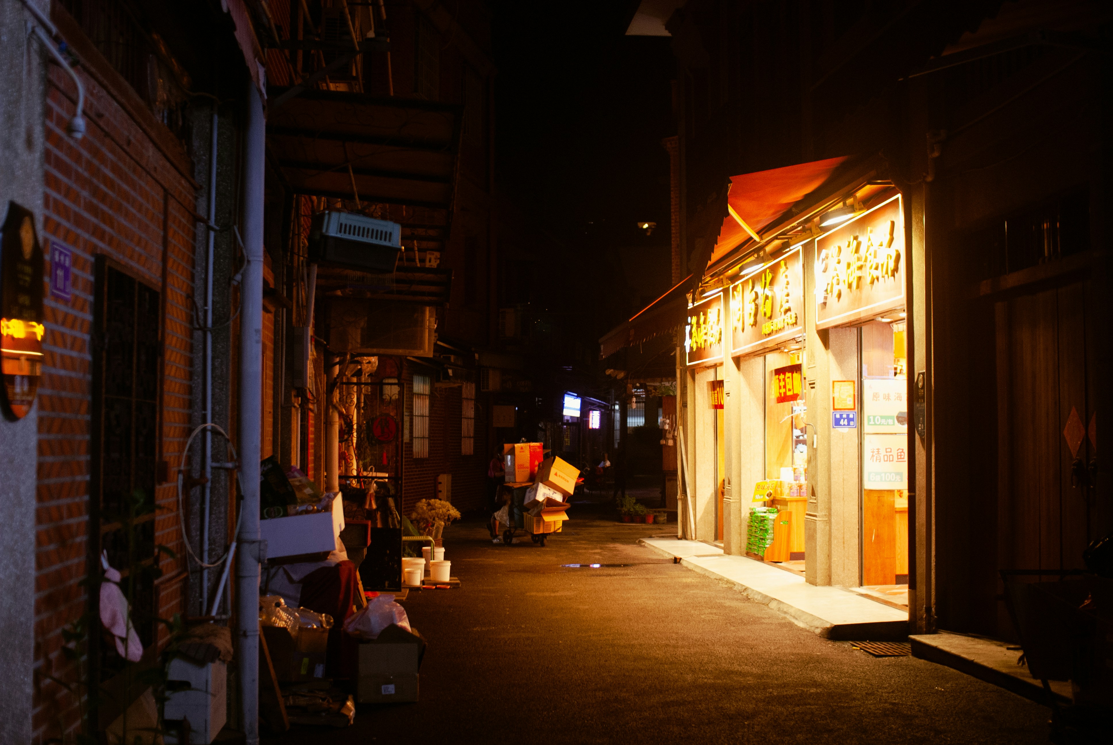 Neon Alley After Sundown