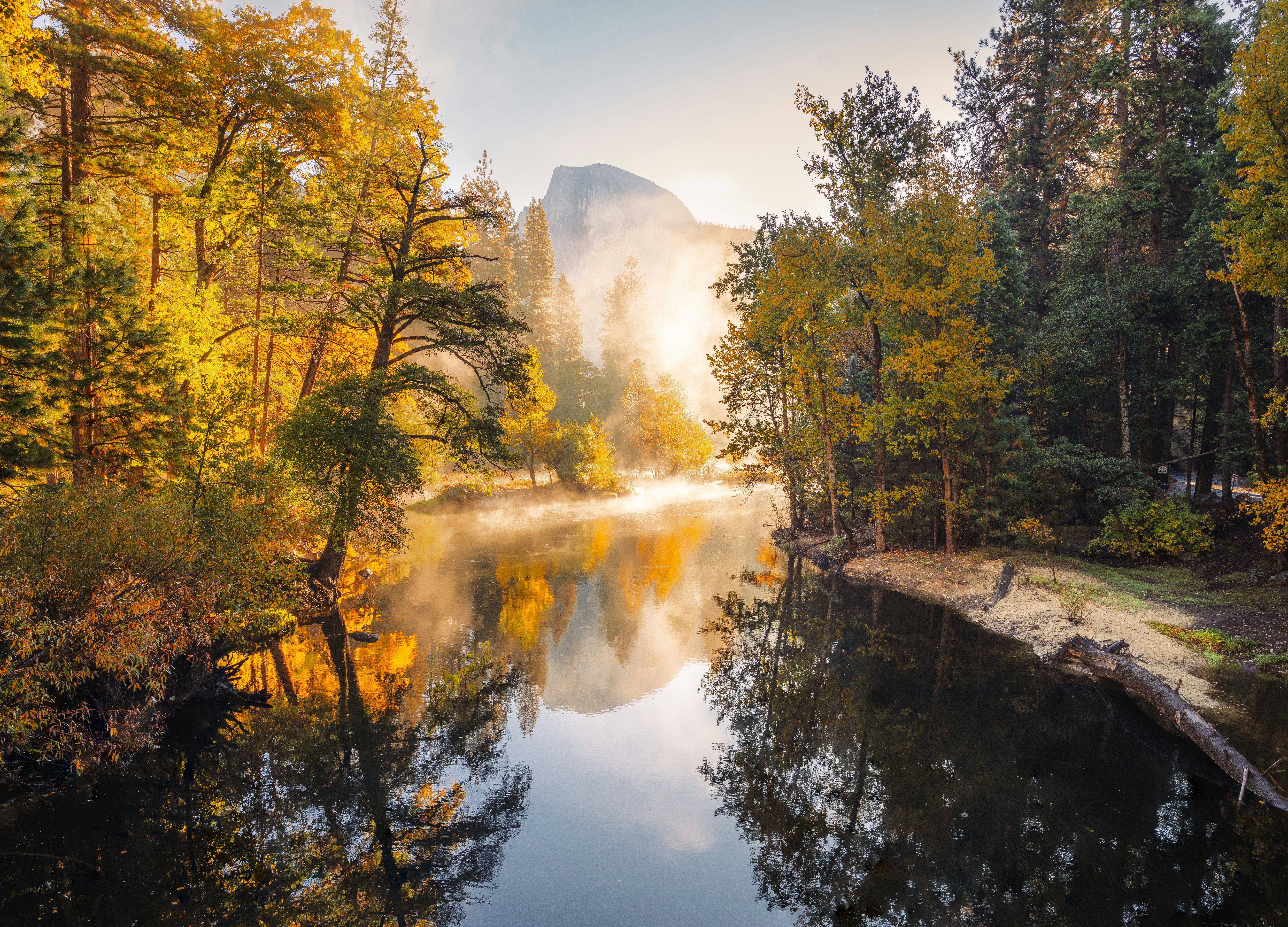 Autumn Mirror: River Bend at Dawn