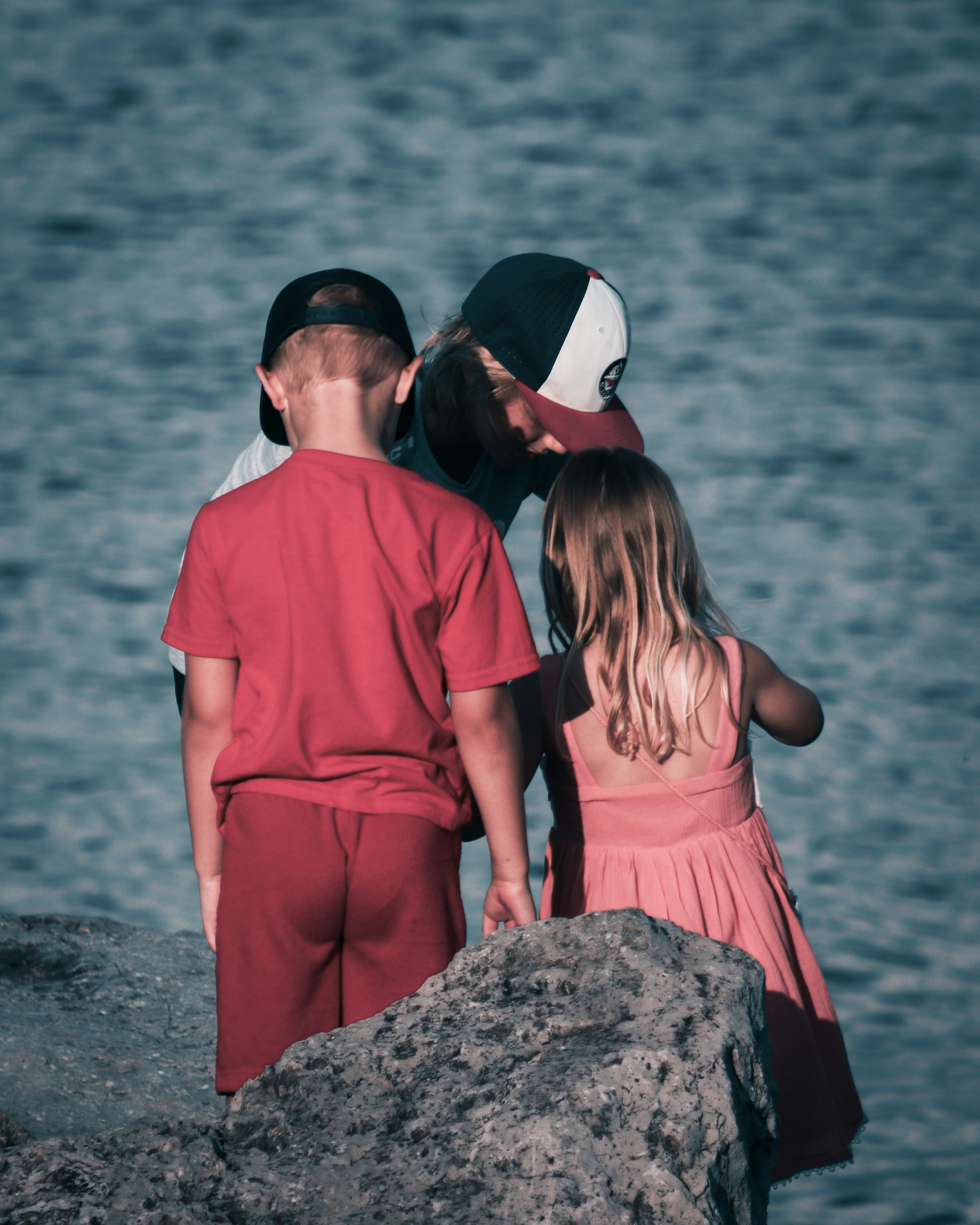 Three Friends At The Waterfront: Summer Red Profile