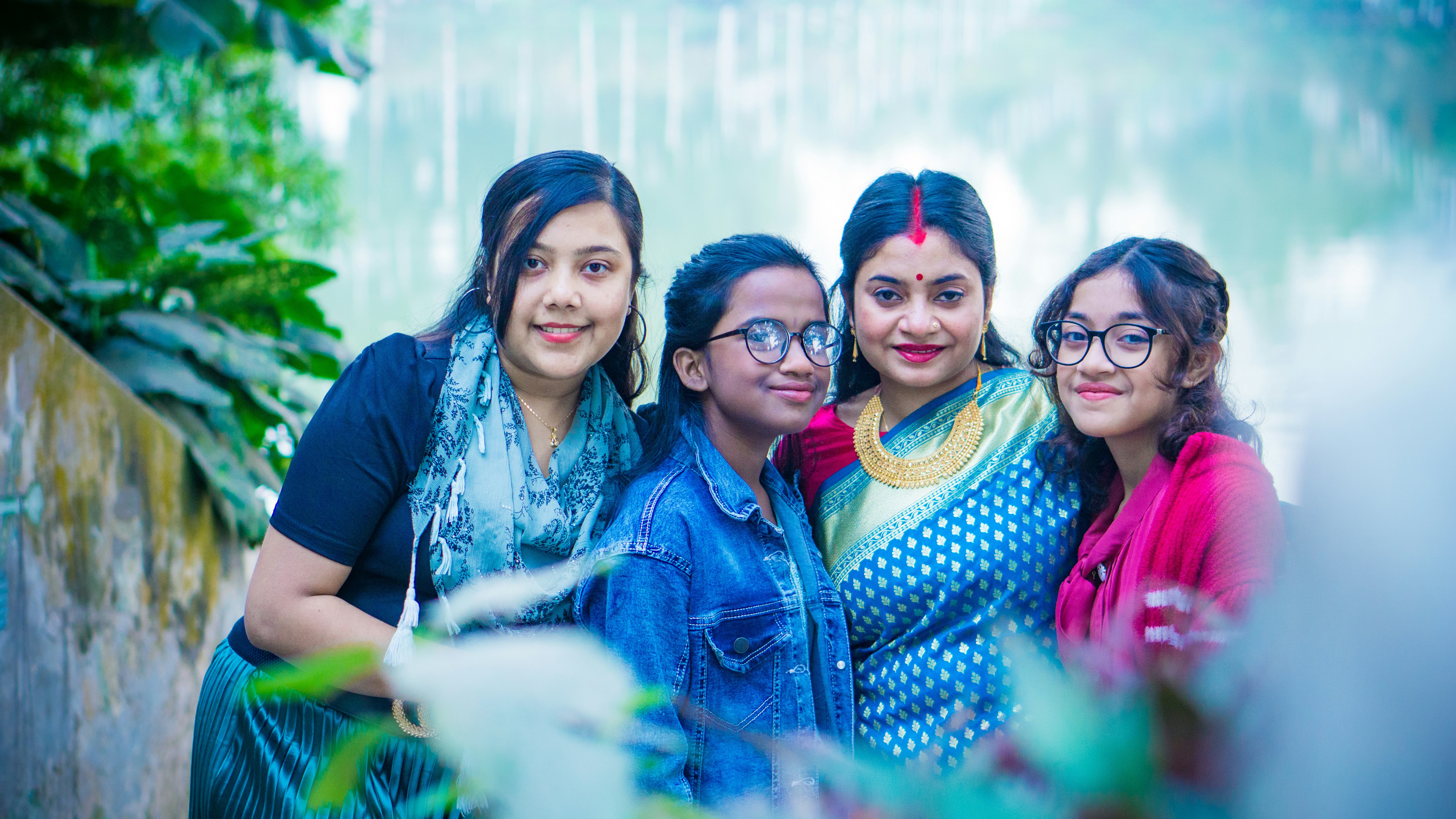 Friends in a Serene Garden Frame
