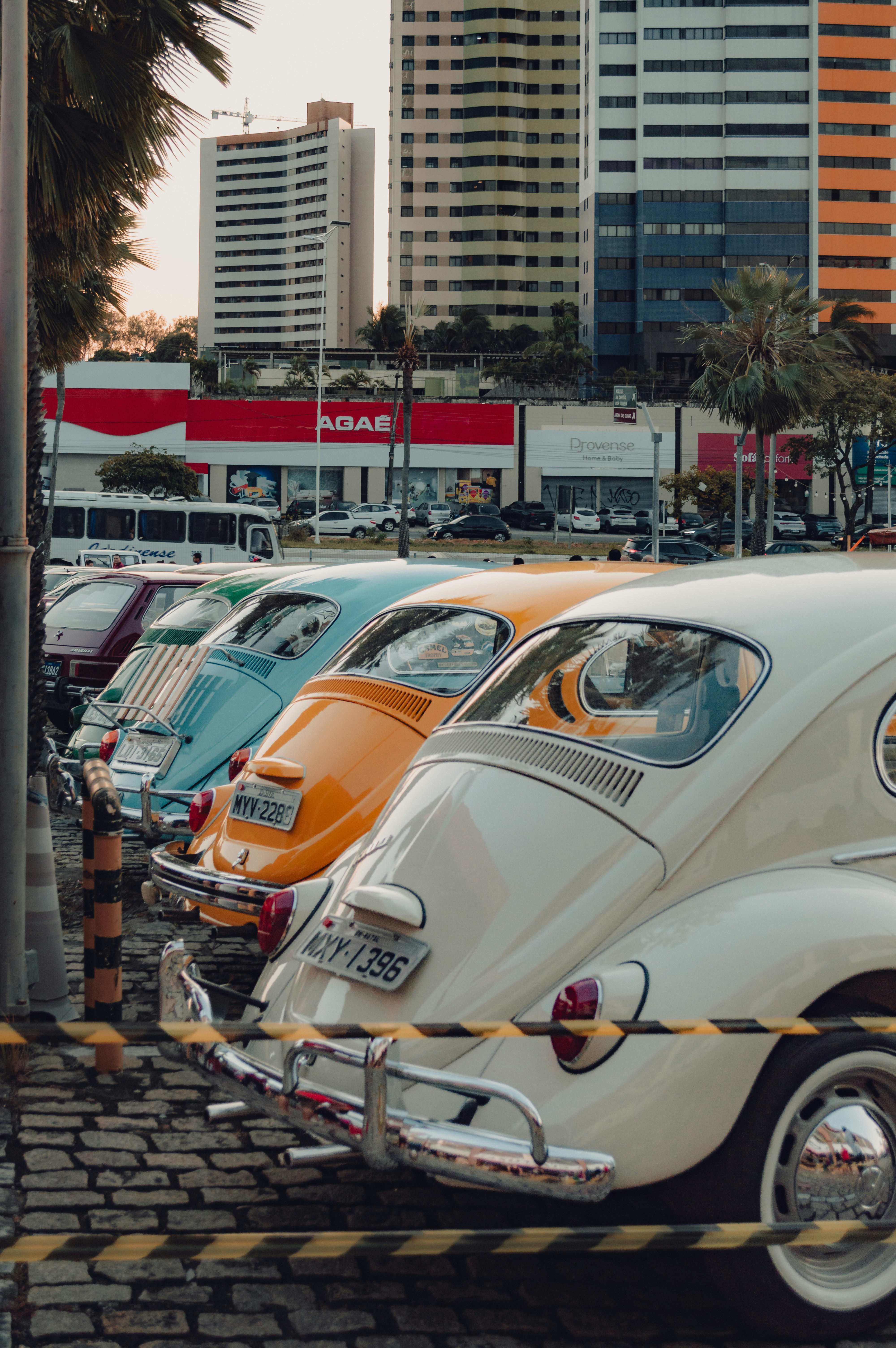 Chrome and Cream: Classic VW Bubbles Meet Urban Skyline