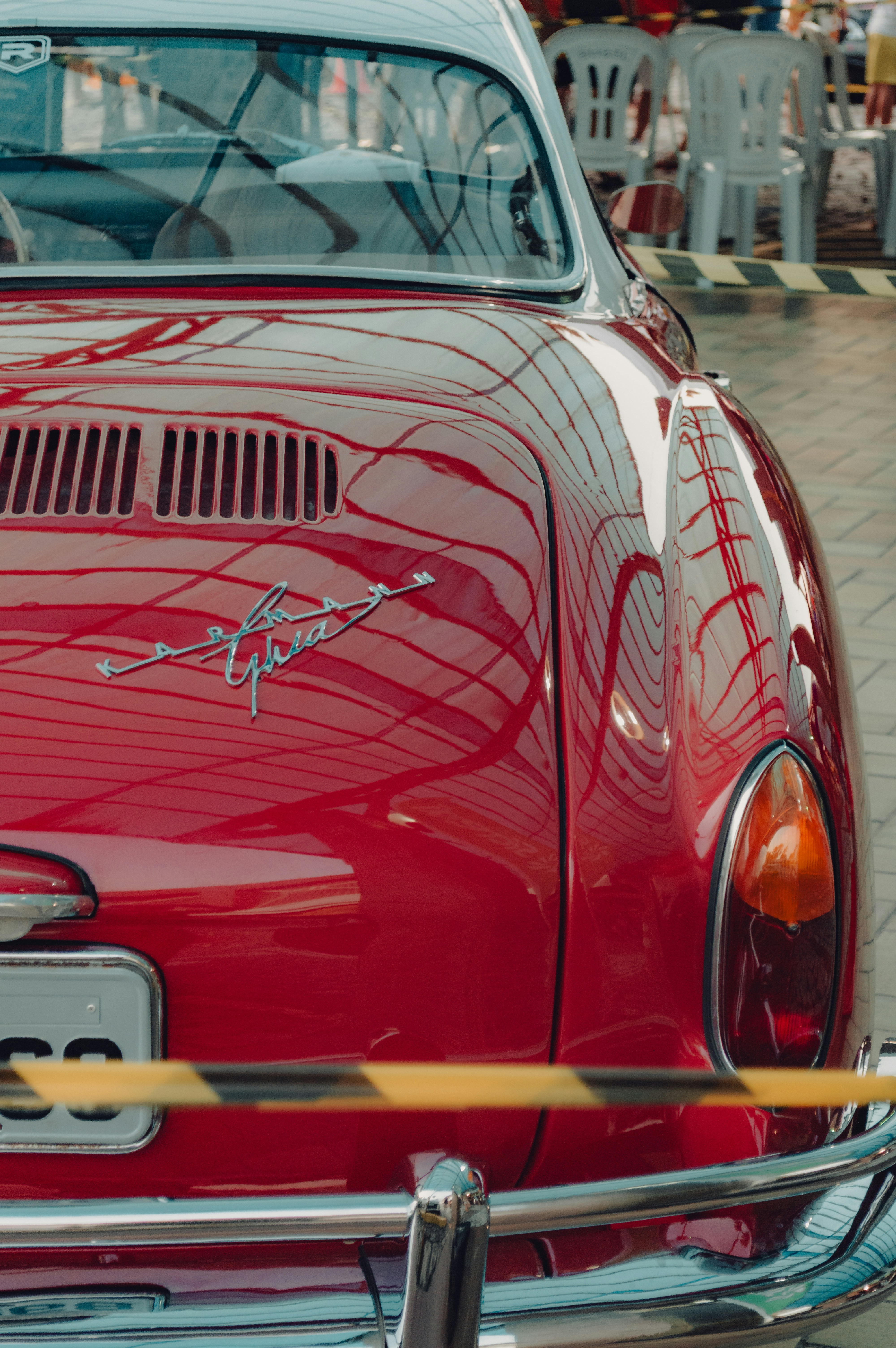 Glossy chrome and Crimson Curves: A Classic Volkswagen Portrait