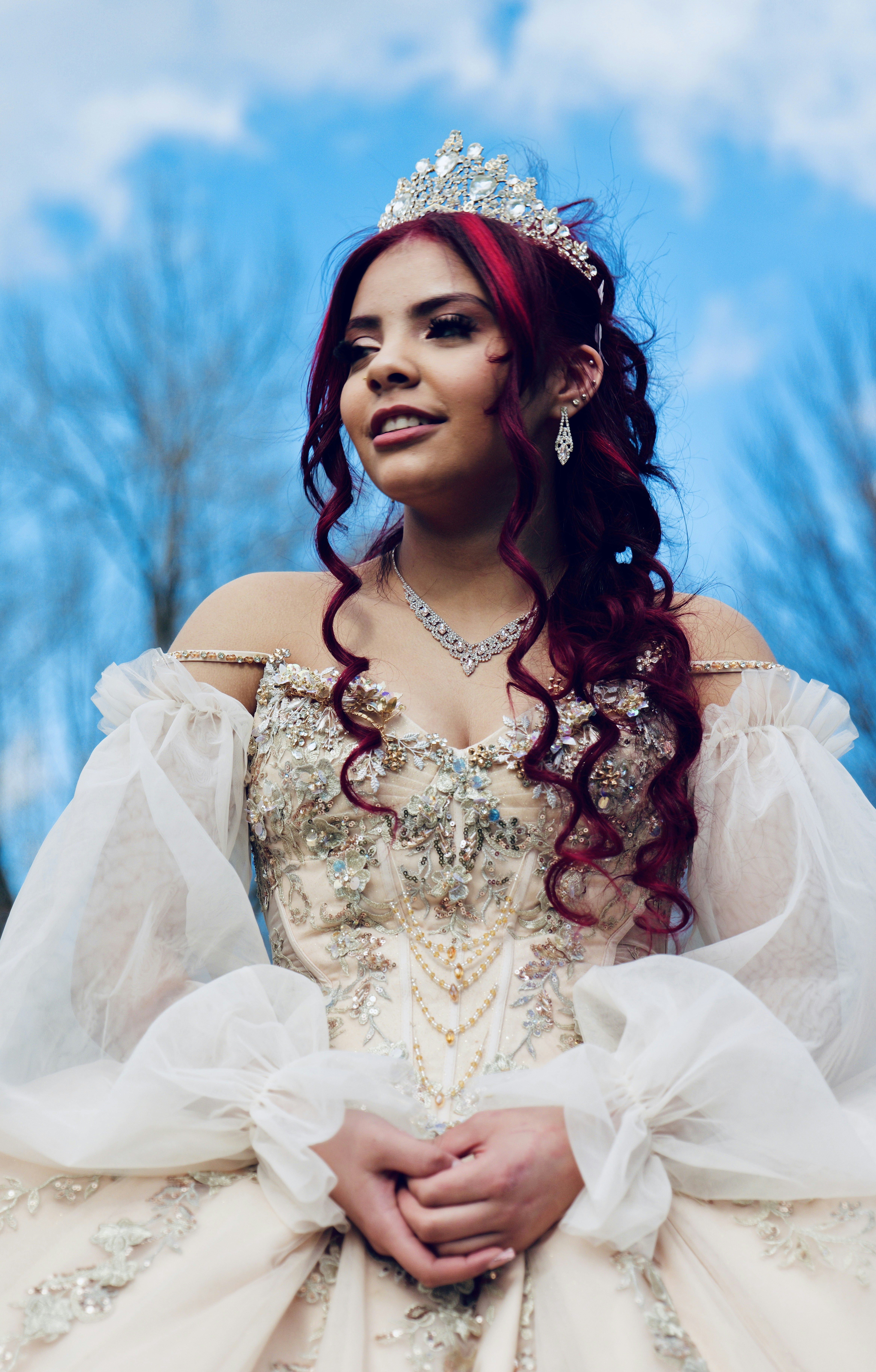 Crowned in Clouds: Princess in Pearls and Lace