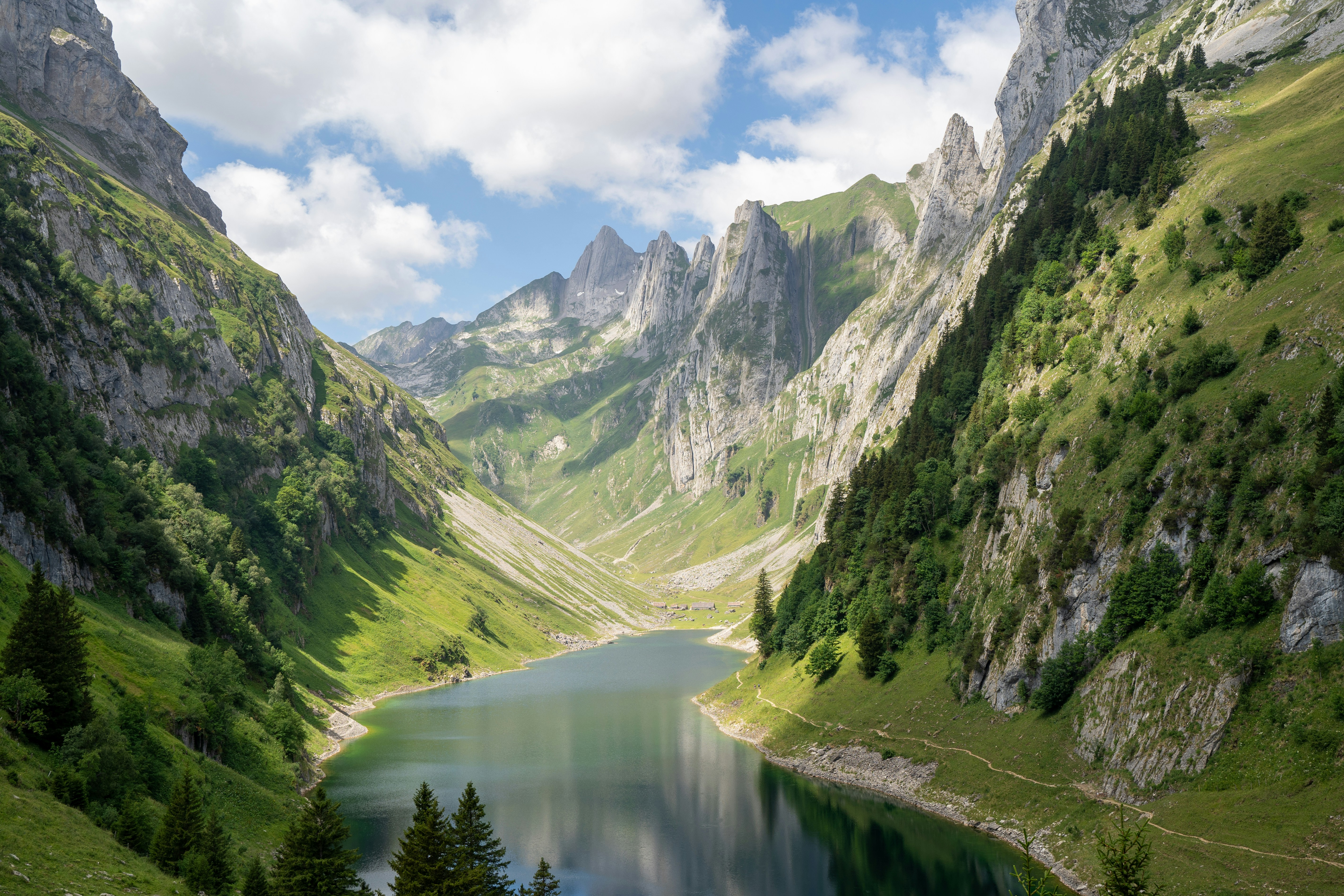 Valley Echo: A Mountain Lake Between Towering Peaks