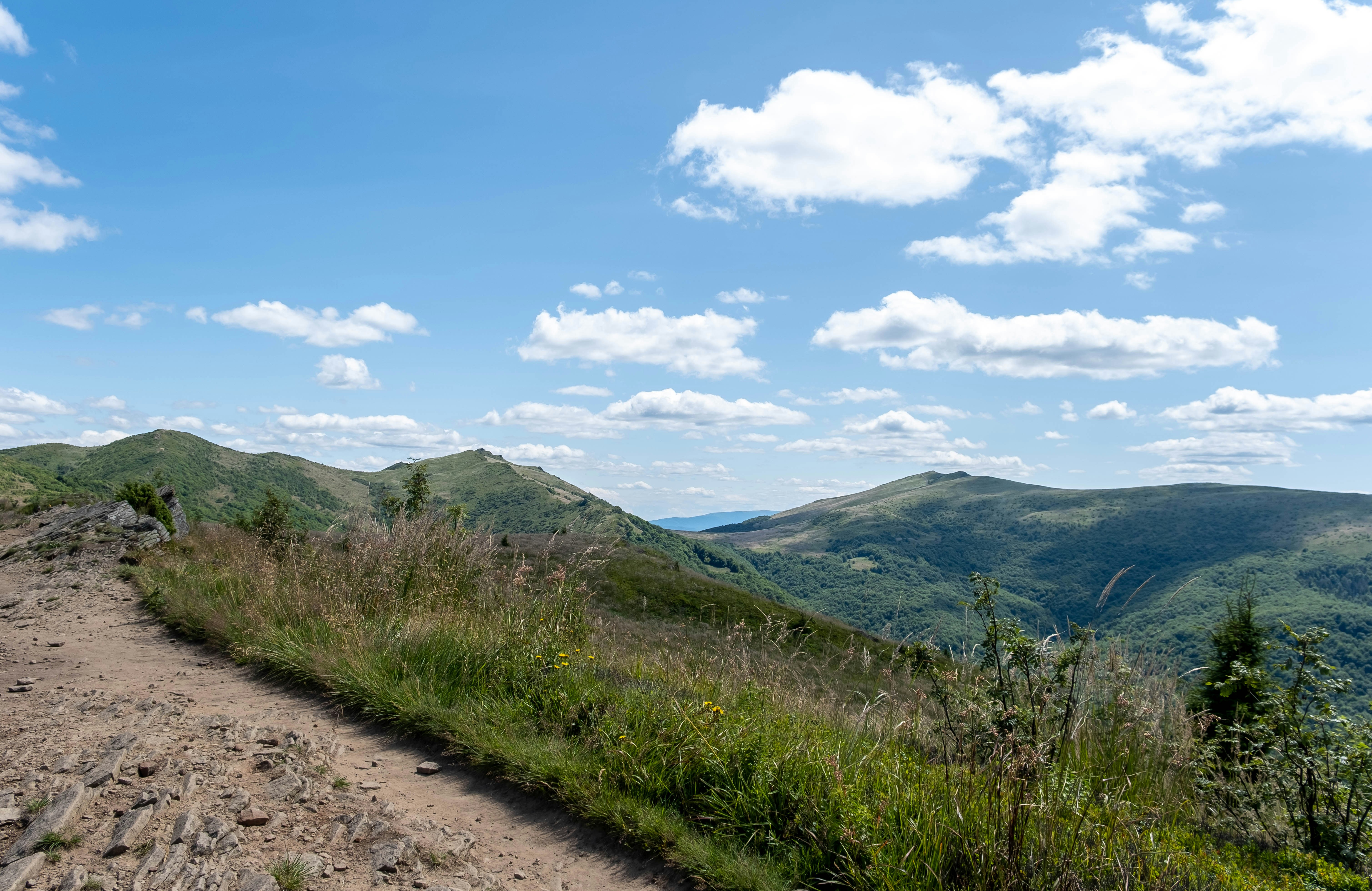 Trail to the Valley: A Wide-Open Ridge Under a Luminous Sky