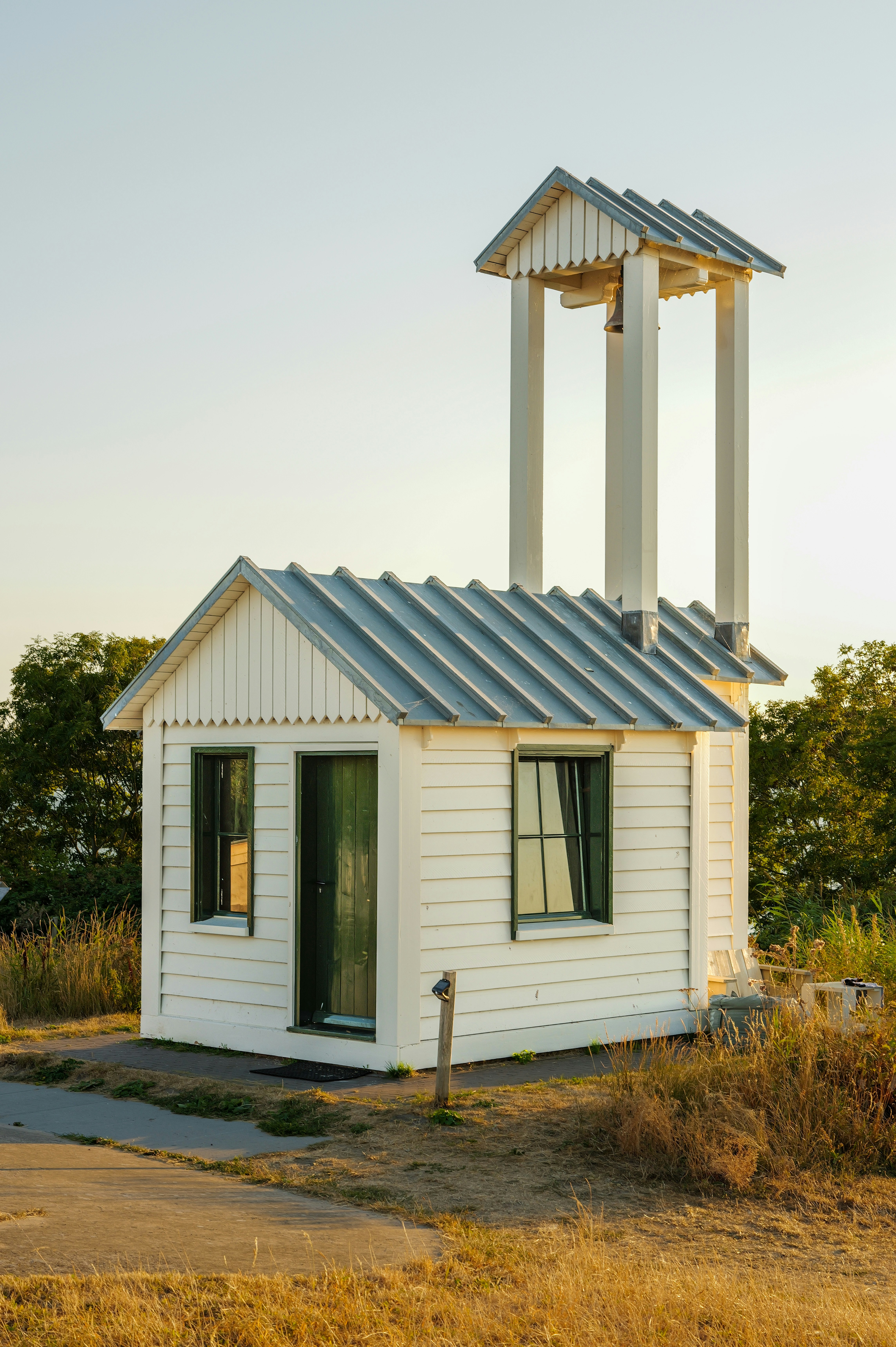 White Chapel in Golden Hour Light