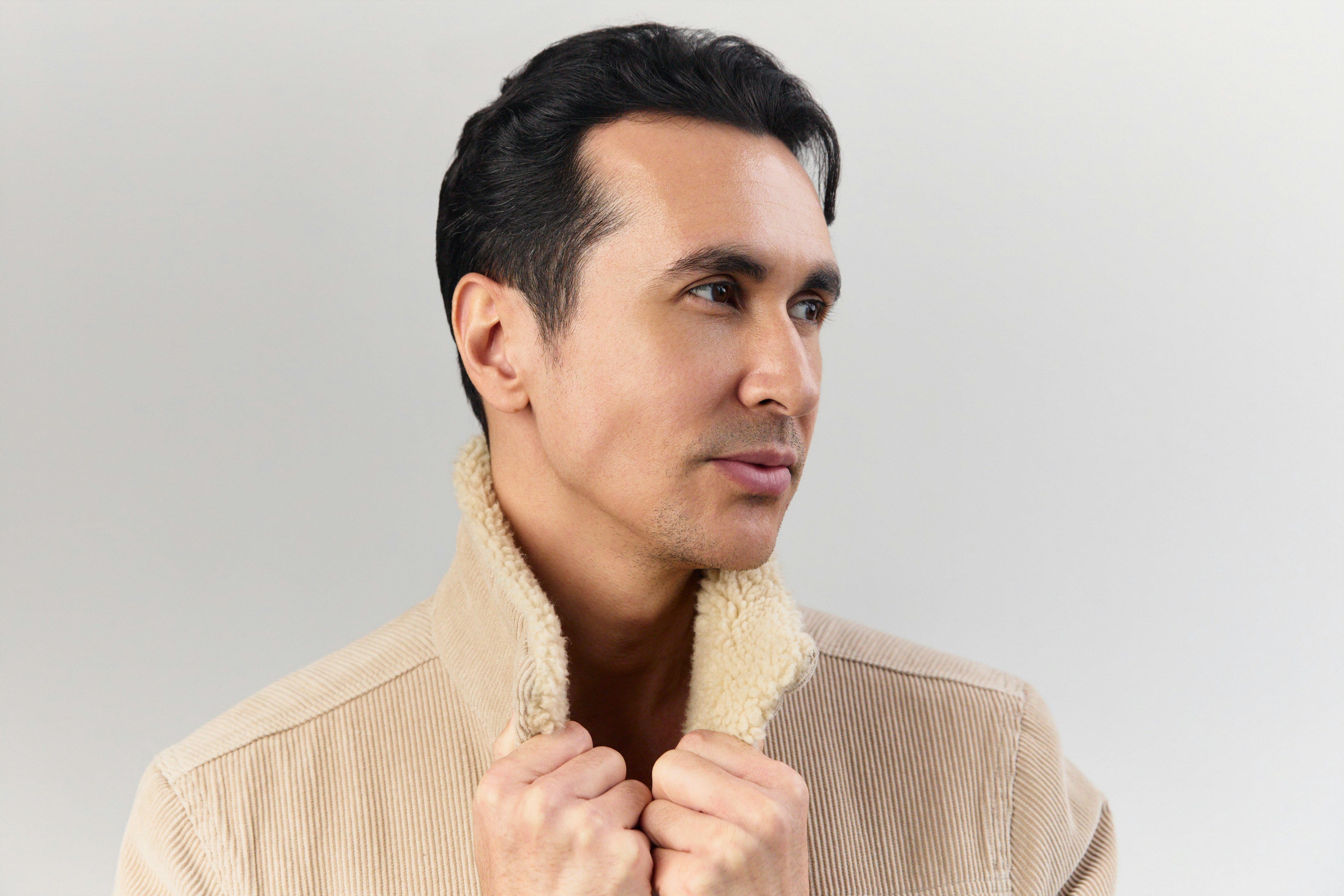 Warmly Focused: A Portrait in Cream and Contemplation