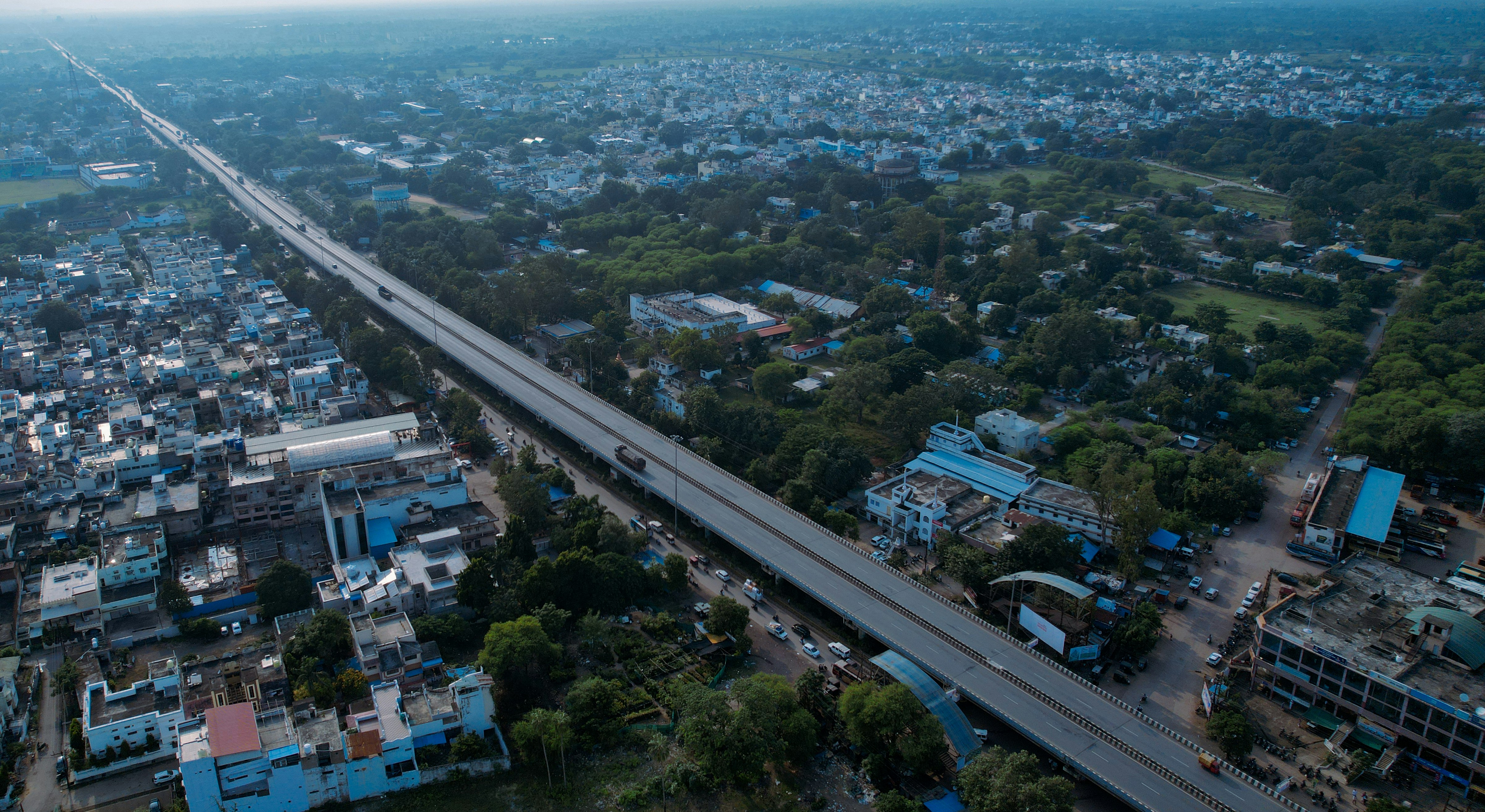 River of Roads: Aerial Tapestry over a Serene Urban Ring